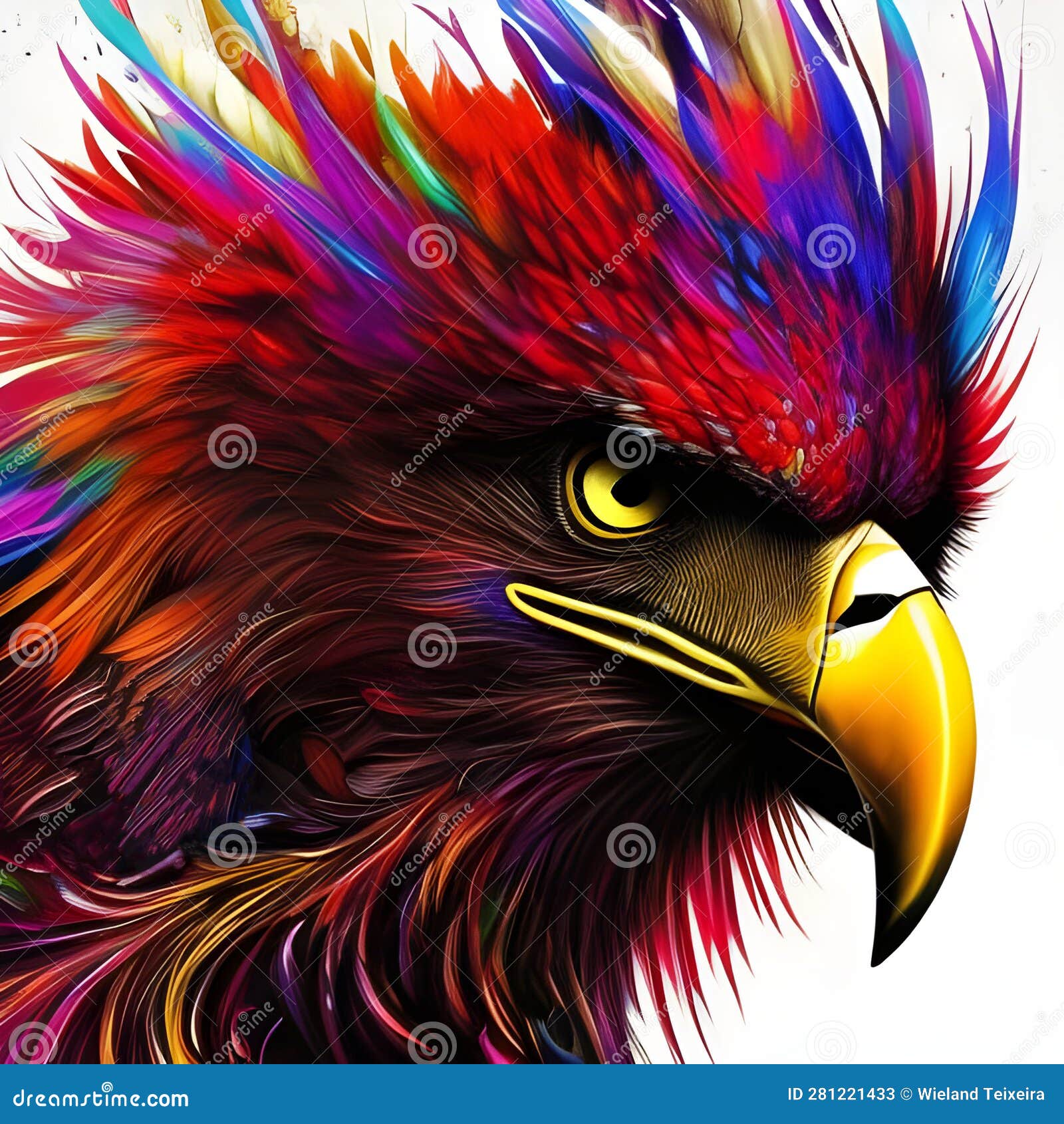 Colorful eagle or hawk stock illustration. Illustration of staring ...