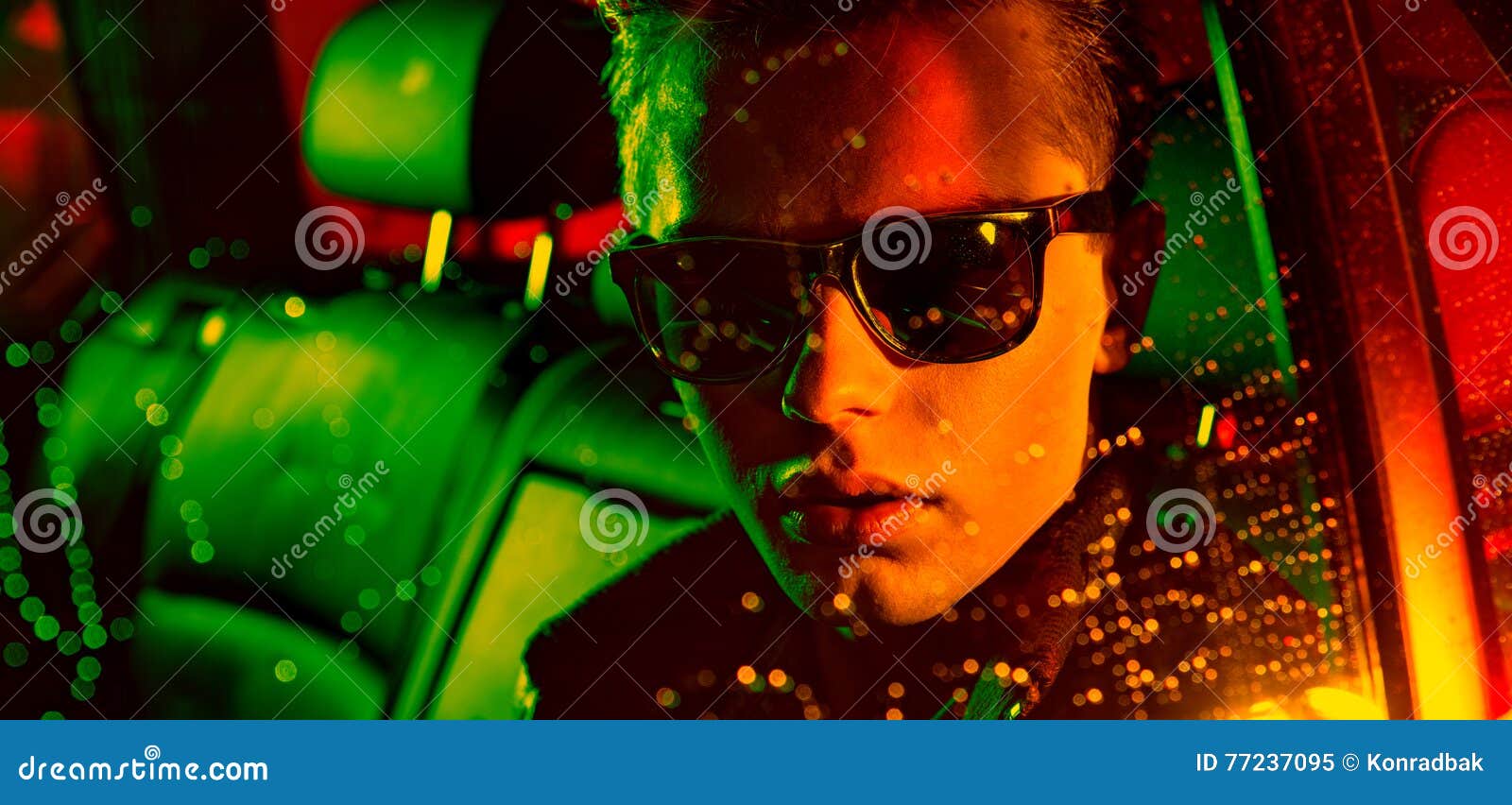 Colorful Portrait of a Handsome Guy Stock Image - Image of city, male ...