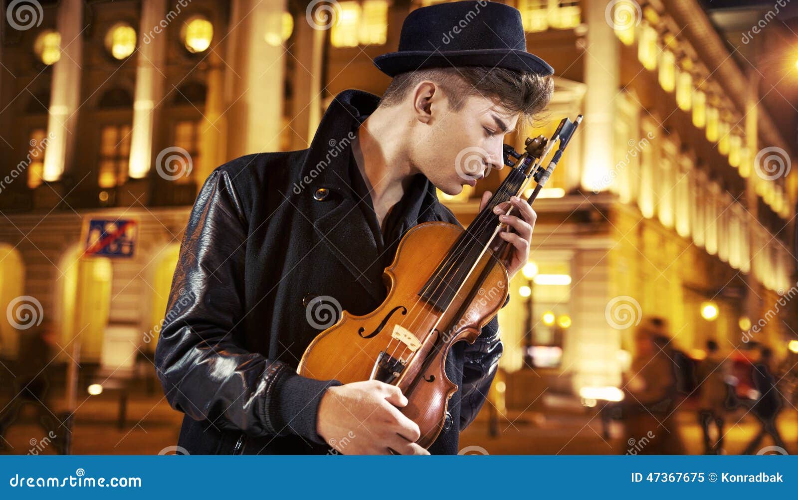 Colorful Portrait of the Musician Stock Image - Image of elegance ...