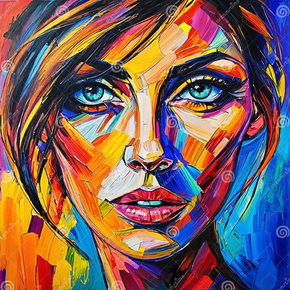 Woman With Red Hair And Blue Eyes Stock Illustration Illustration Of