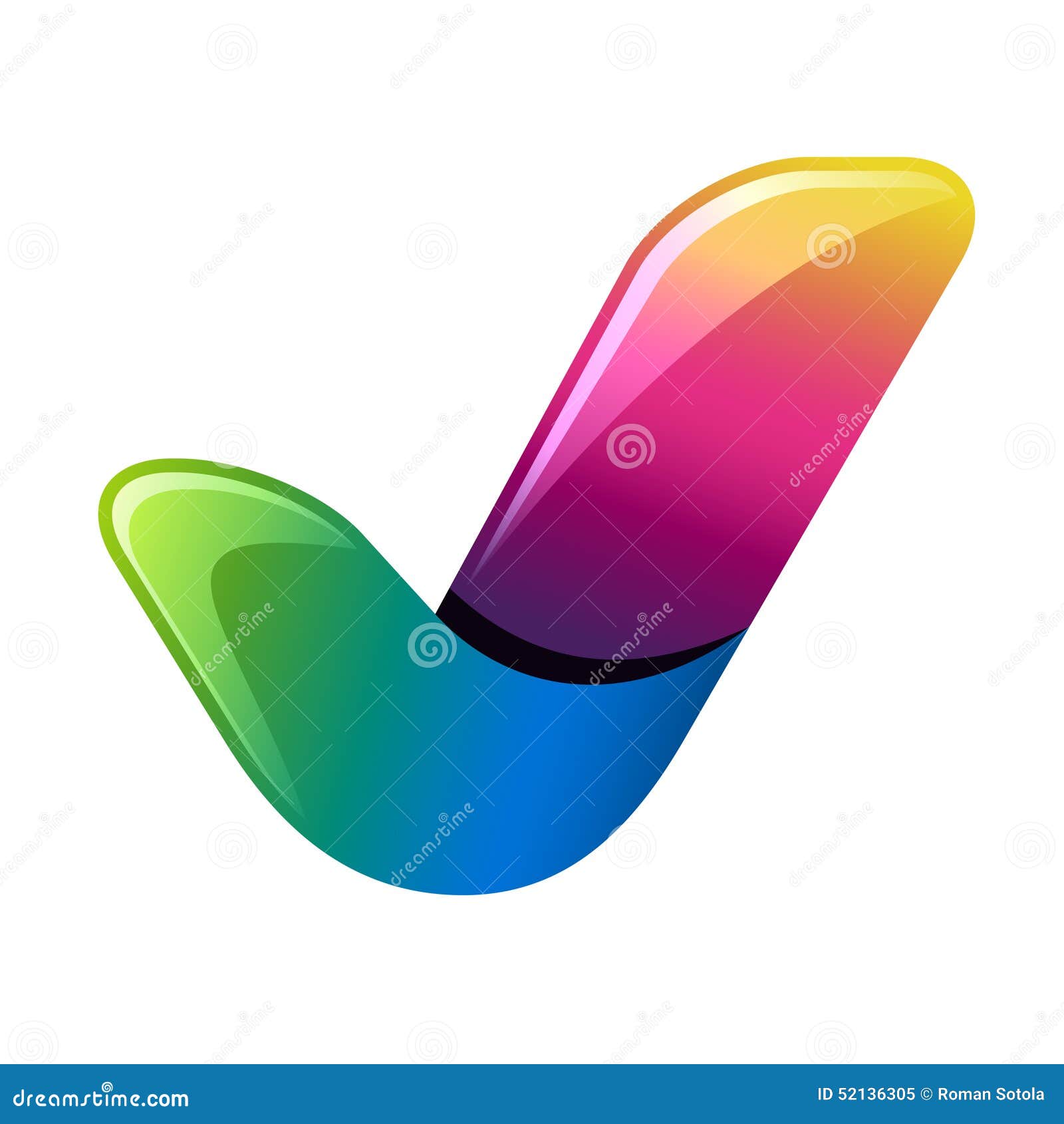 Colorful Positive Checkmark Stock Vector - Illustration of right ...