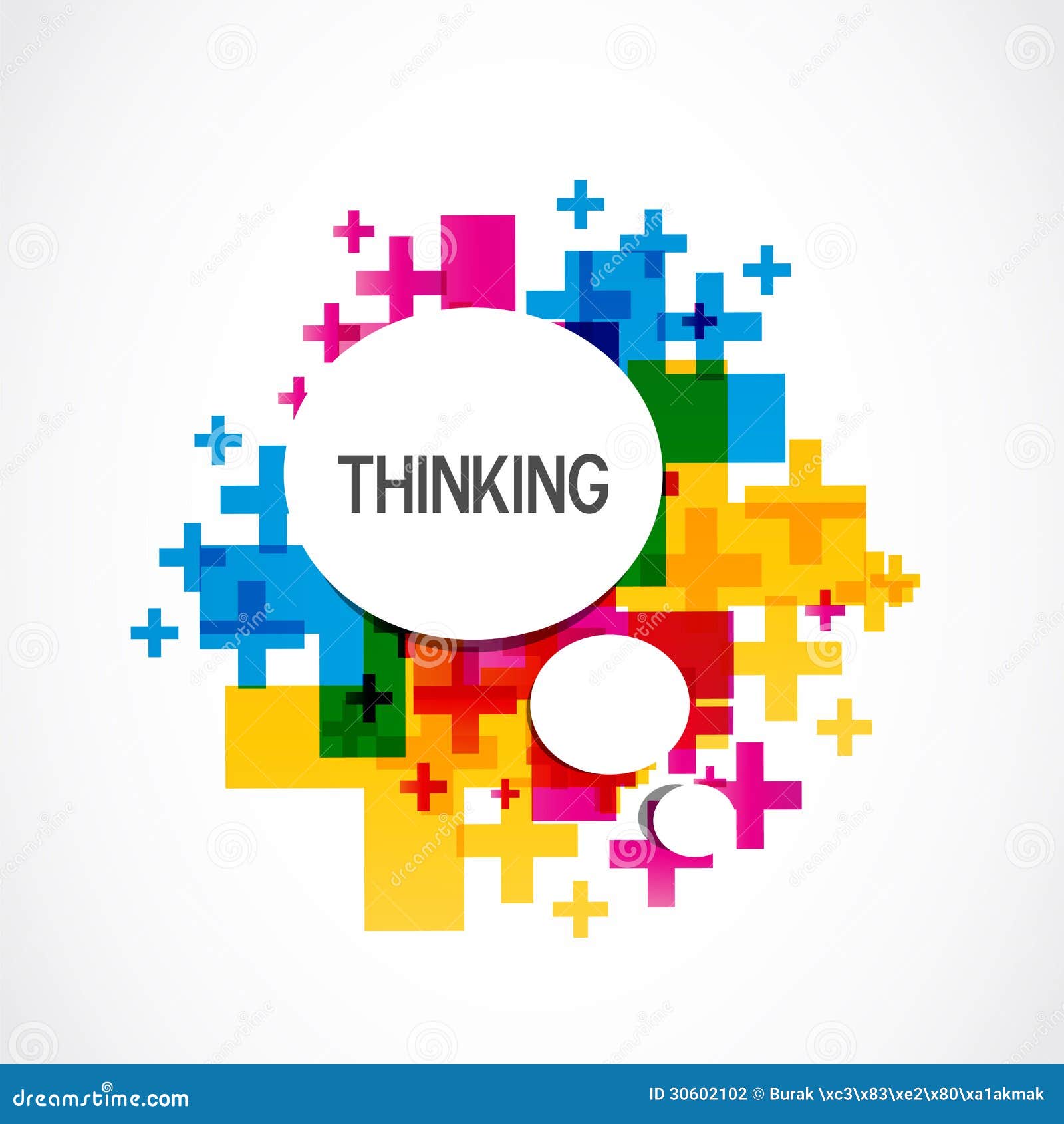 Colorful Positive Thinking Background Vector Illustration ...