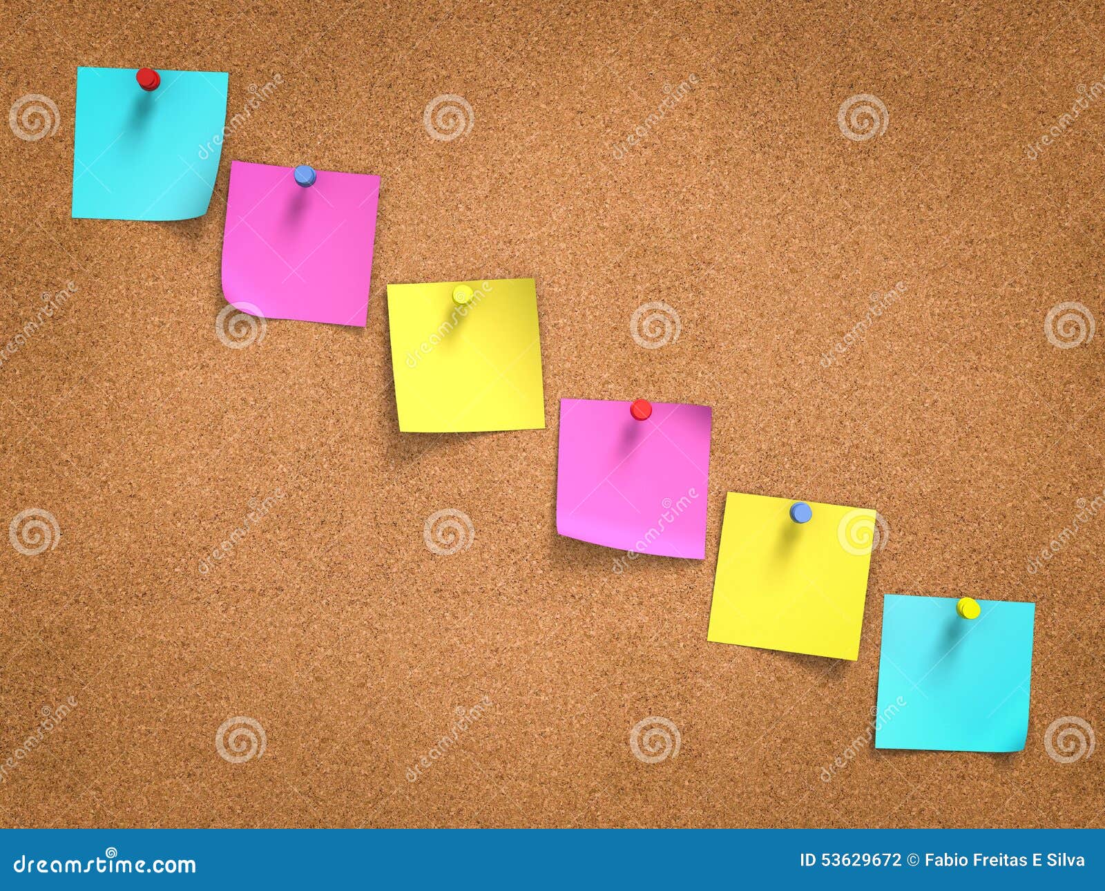 Colorful post its on board stock illustration. Illustration of ...