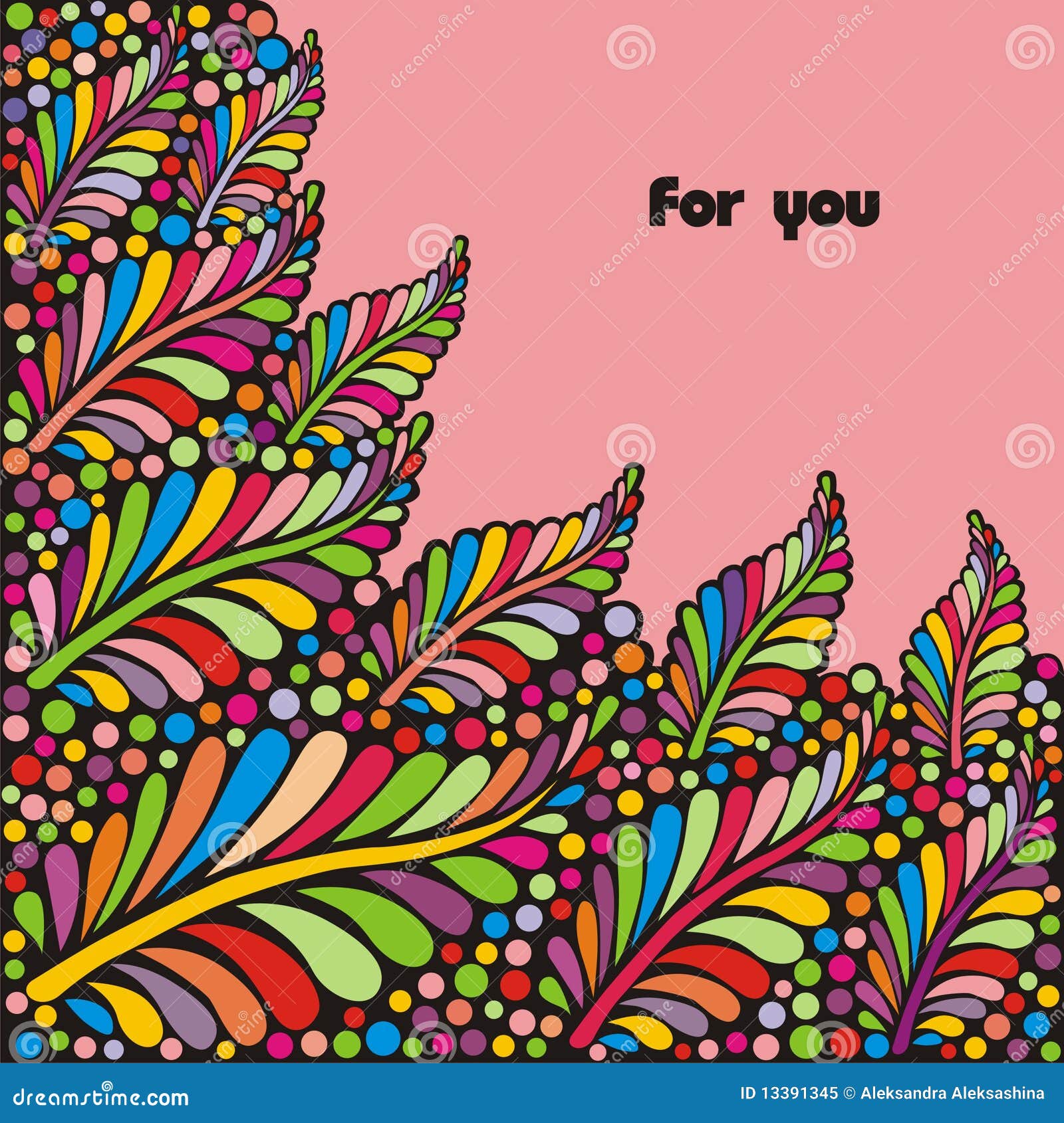 Colorful postcard stock vector. Illustration of birthday - 13391345