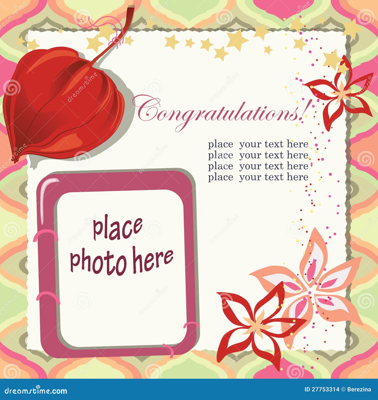 Colorful postcard stock vector. Illustration of cute - 27753314