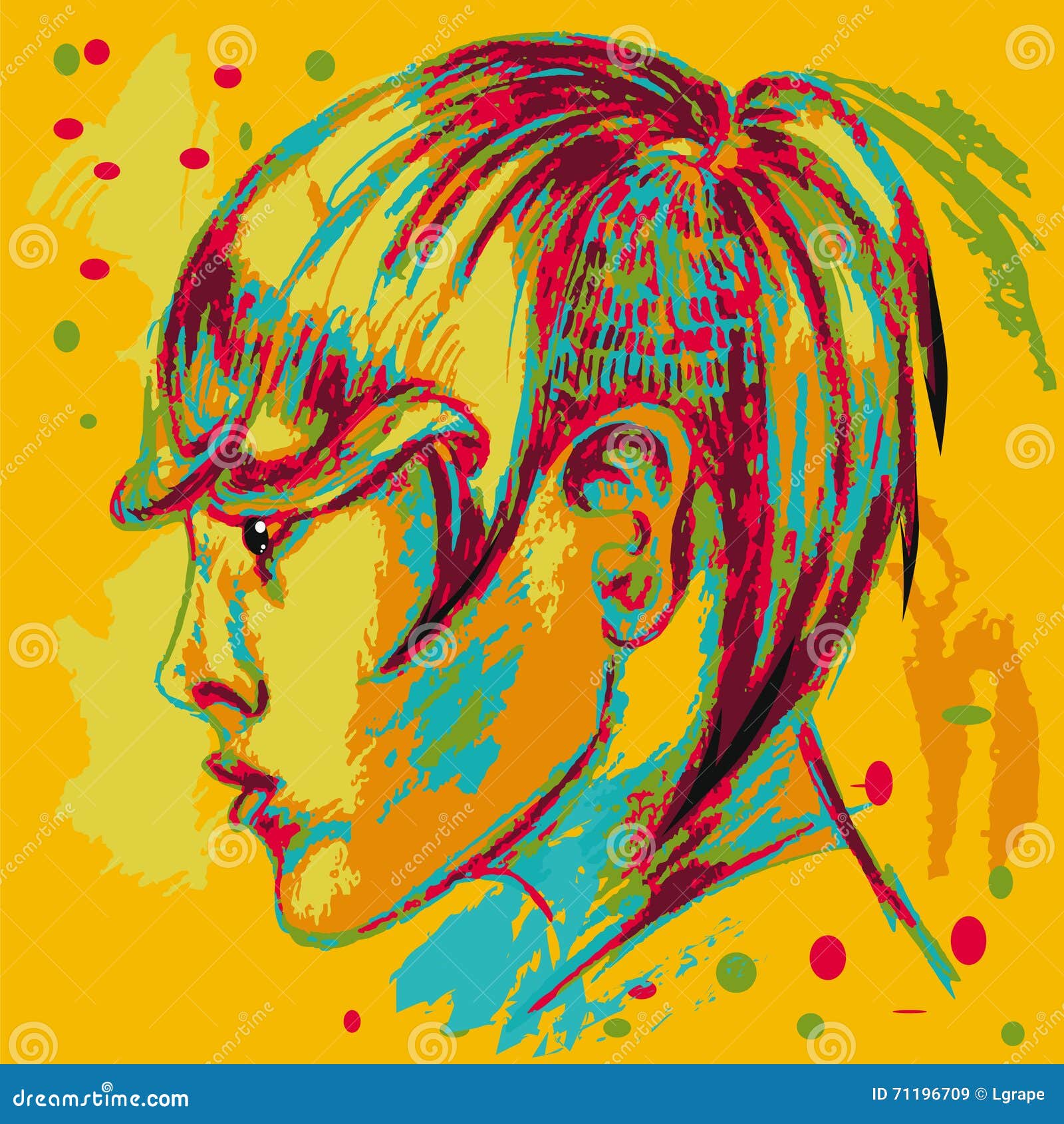 Colorful Poster. Hairstyle Punk. Abstraction Stock Vector ...