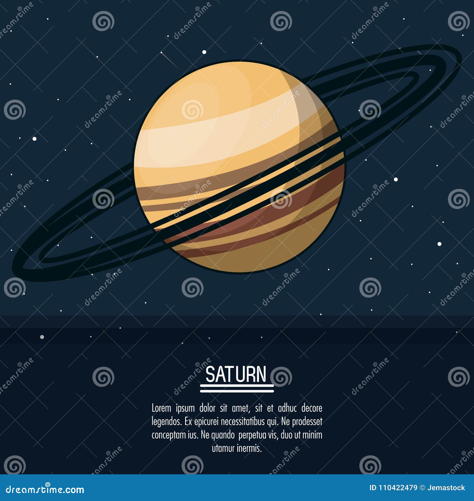 Colorful Poster with Planet Saturn Stock Vector - Illustration of ...