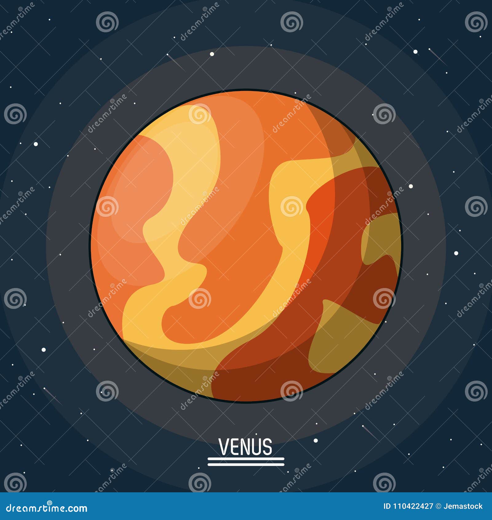 Colorful Poster of the Planet Venus in the Space Stock Vector ...