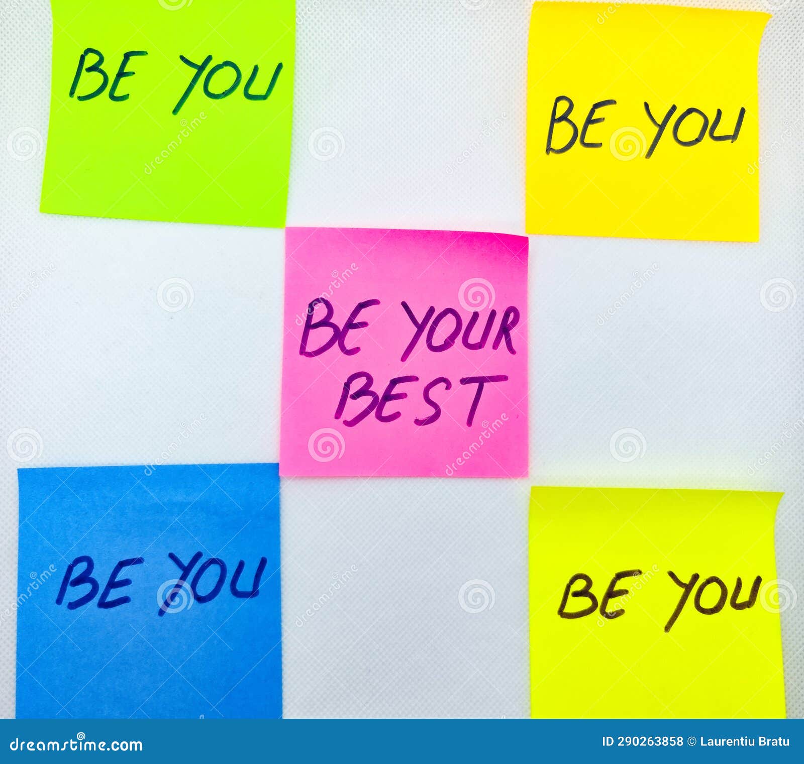 Colorful Posts with Messages Isolated on White Stock Photo - Image of ...