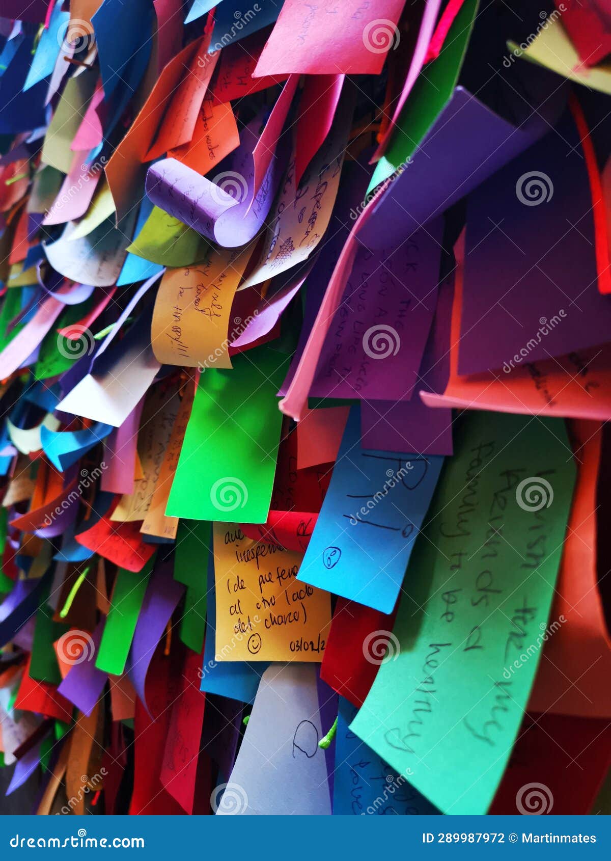 Colorful Posts Stick Notes with Messages on the Wall Editorial ...