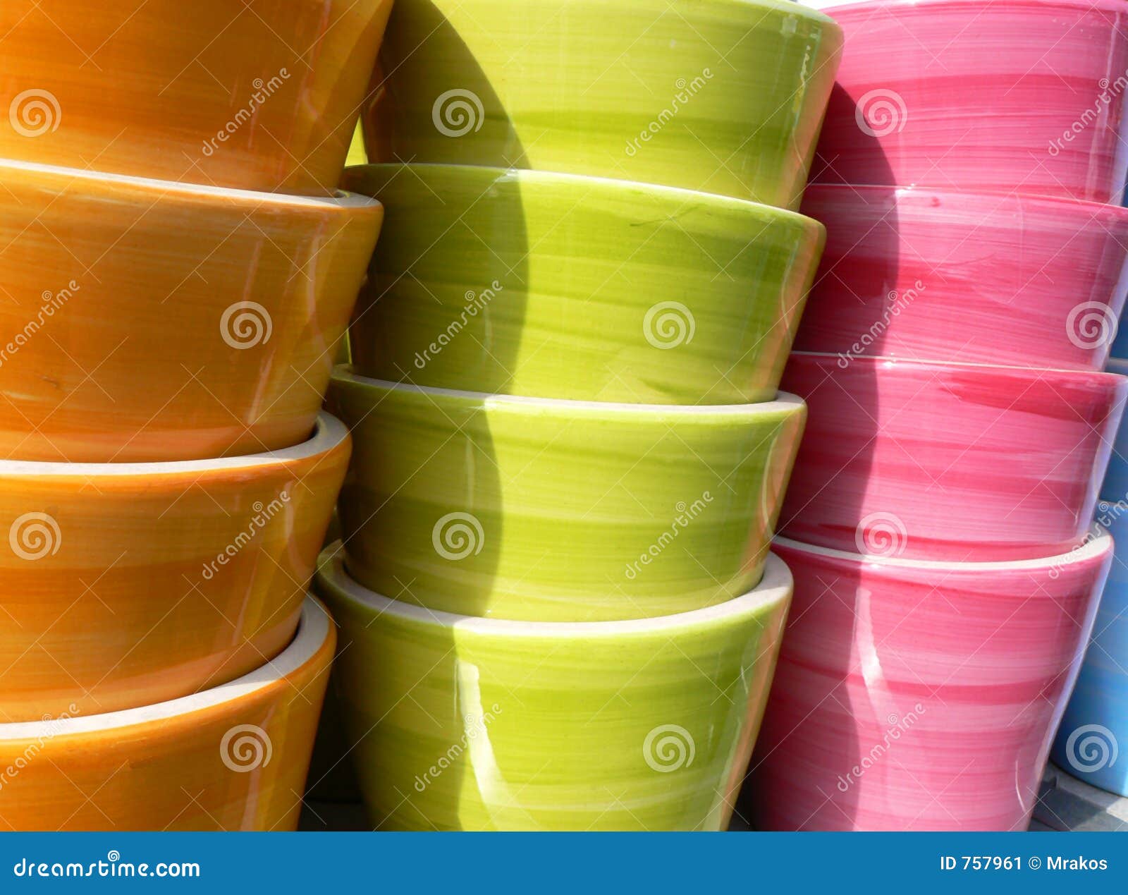 Colorful pots stock image. Image of pink, color, colorful - 757961