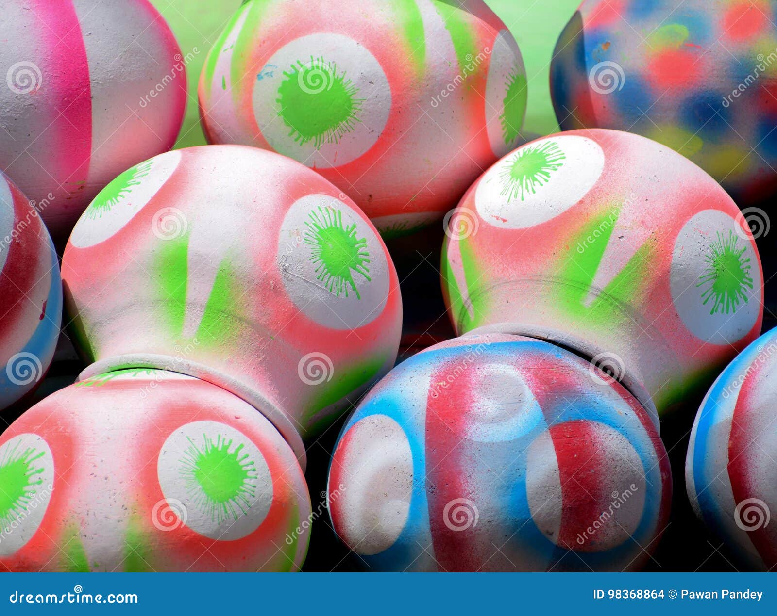 Colorful Pots stock photo. Image of inspiring, colorful - 98368864