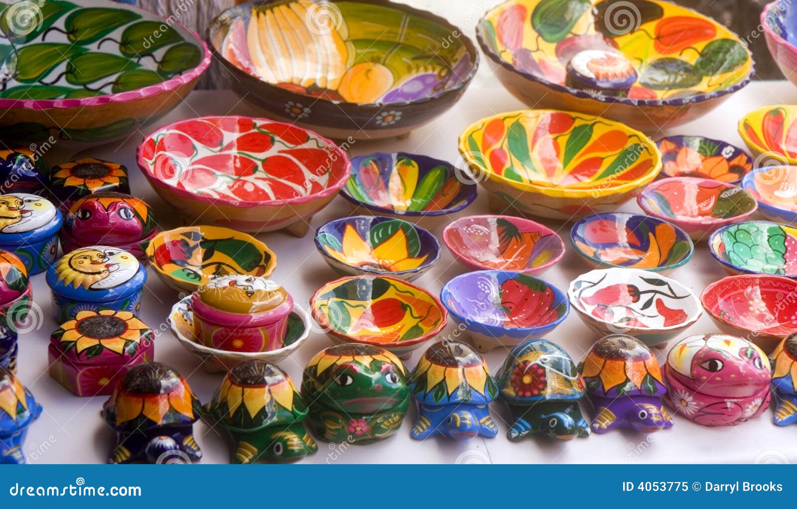 Colorful Pottery stock image. Image of porcelain, market - 4053775
