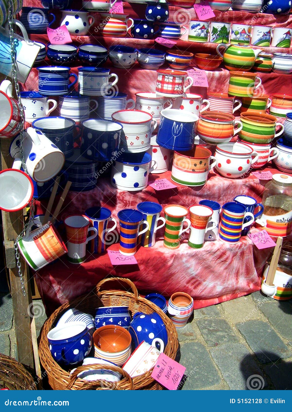 Colorful pottery stock photo. Image of cheerful, ceramics - 5152128