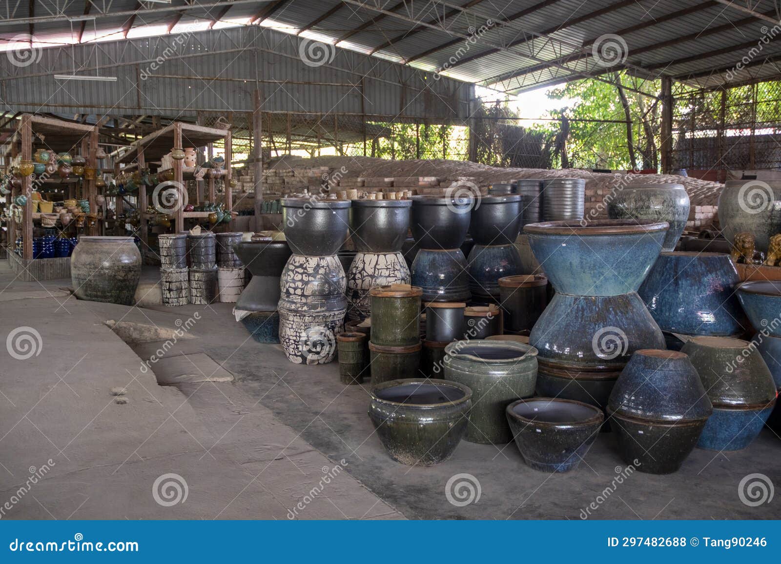 Colorful Pottery from a Local Craft Store Stock Photo - Image of ...