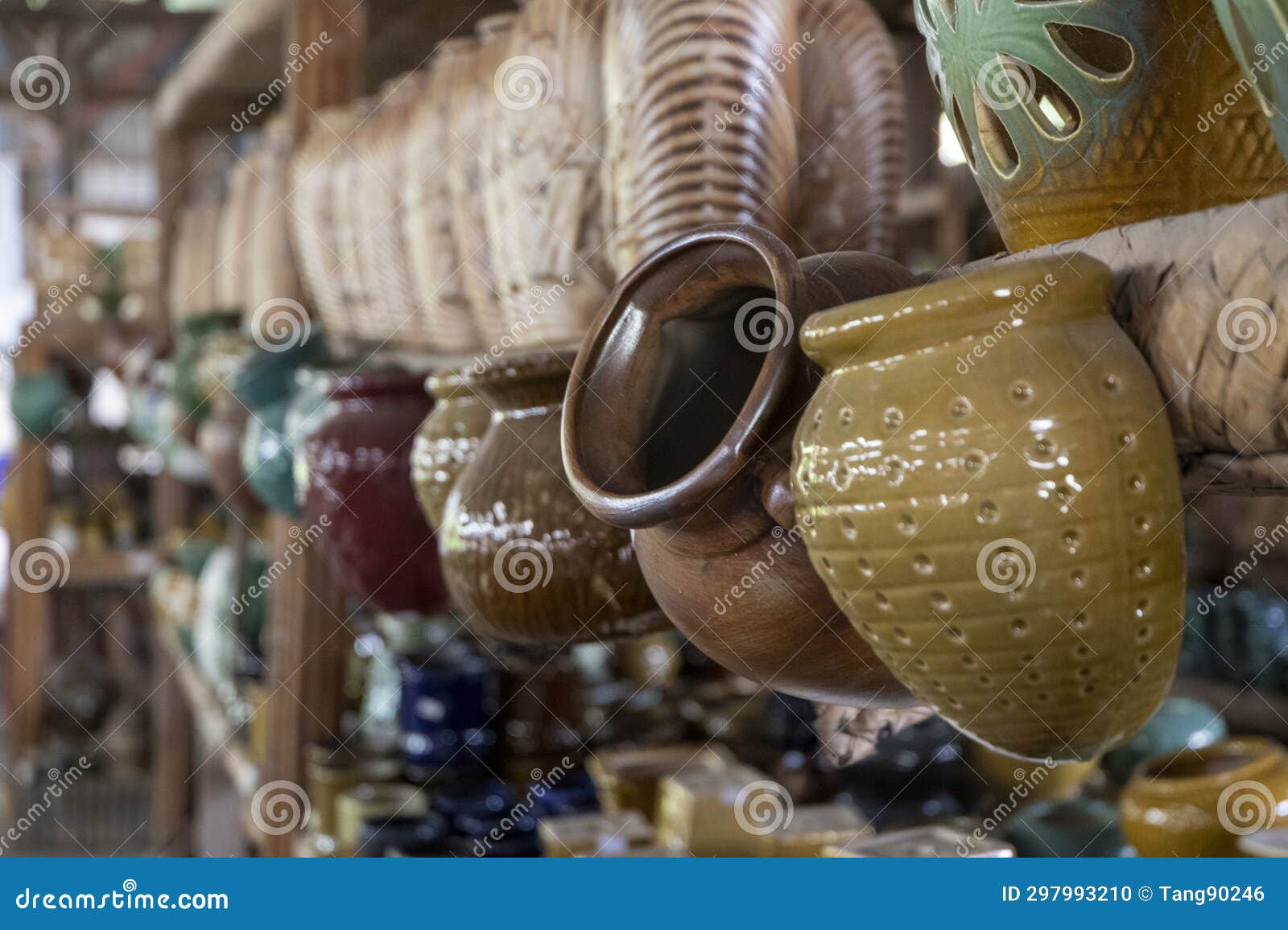 Colorful Pottery from a Local Craft Store Stock Photo - Image of ...