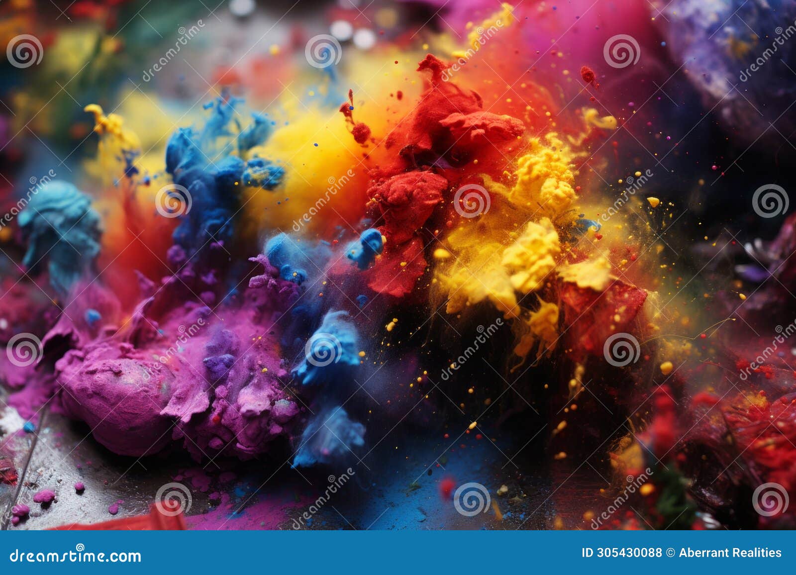 Colorful Powder Being Thrown into the Air Stock Illustration ...