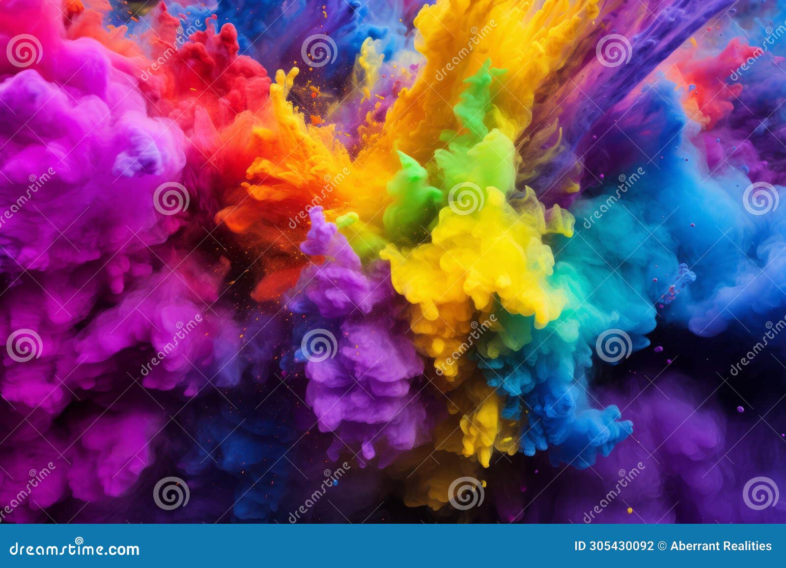 Colorful Powder Being Thrown into the Air Stock Illustration ...