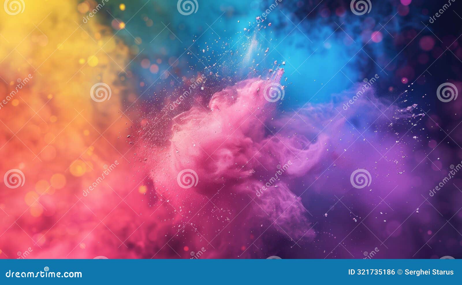 A Colorful Powder is Being Thrown into the Air, AI Stock Photo - Image ...