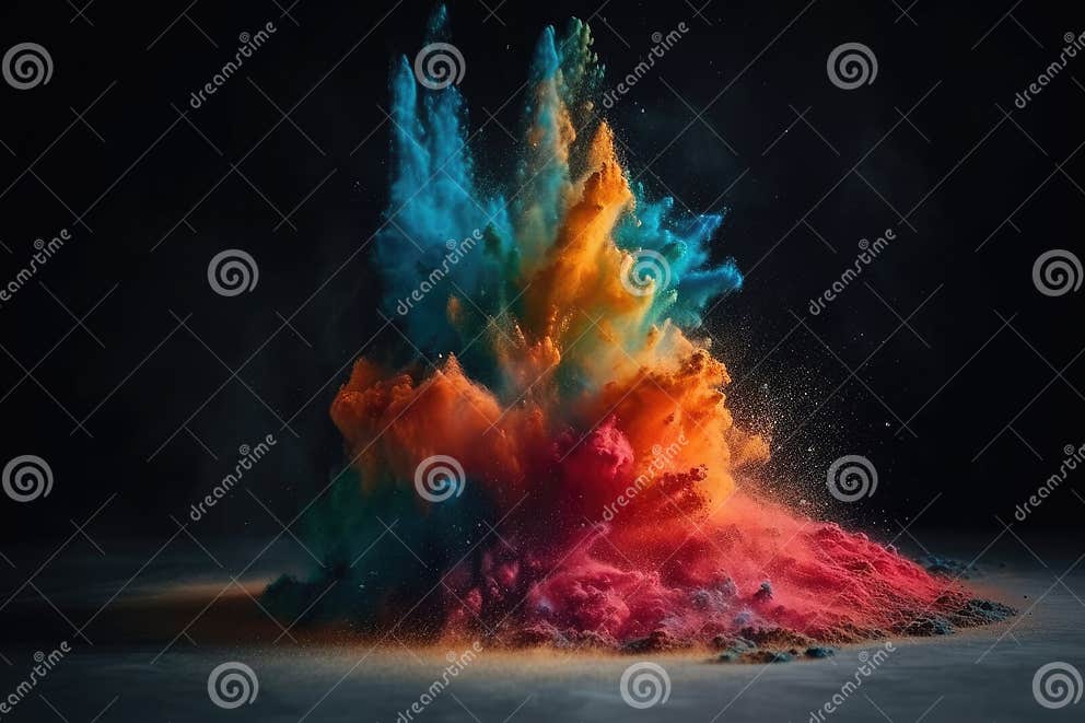 Colorful powder burst stock illustration. Illustration of holi - 285067552