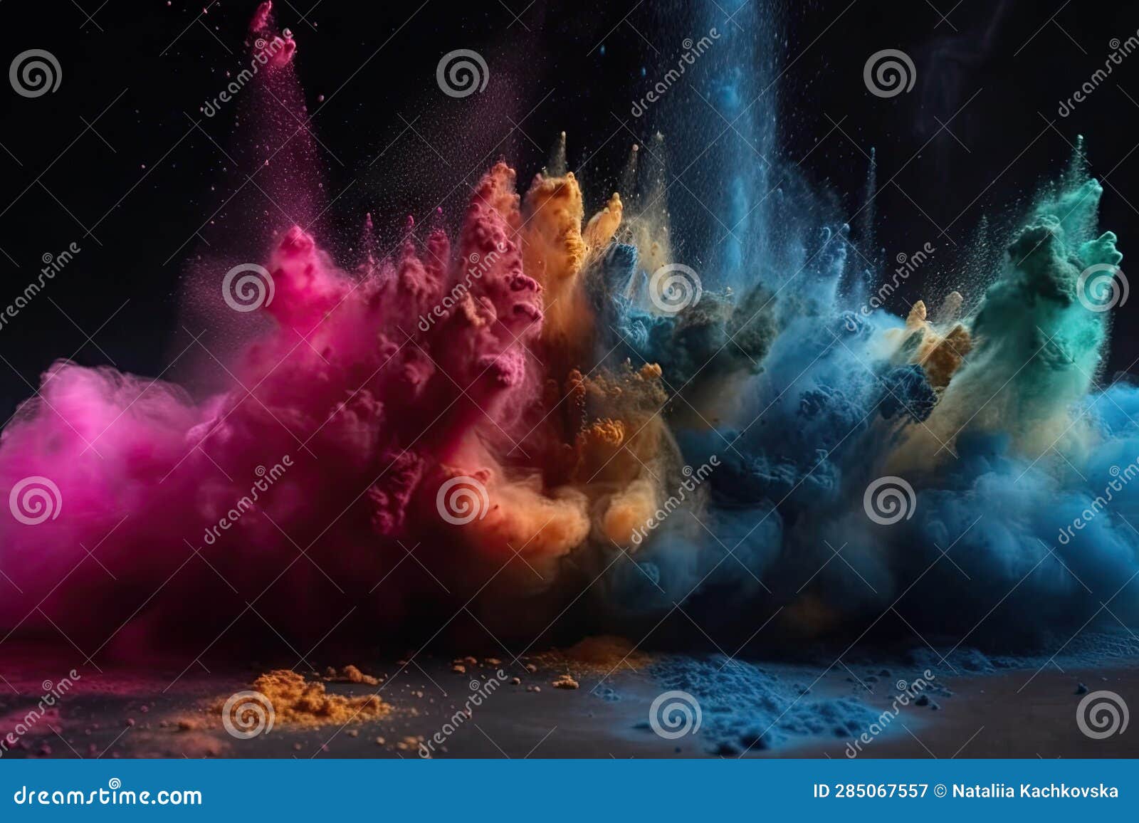 Colorful powder burst stock illustration. Illustration of color - 285067557