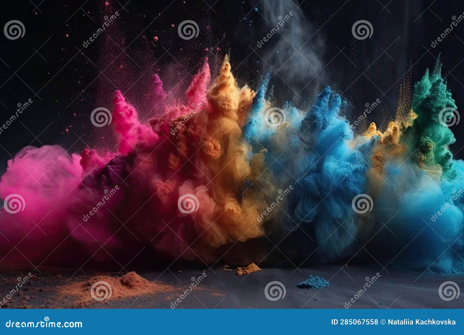 Colorful powder burst stock illustration. Illustration of bright ...