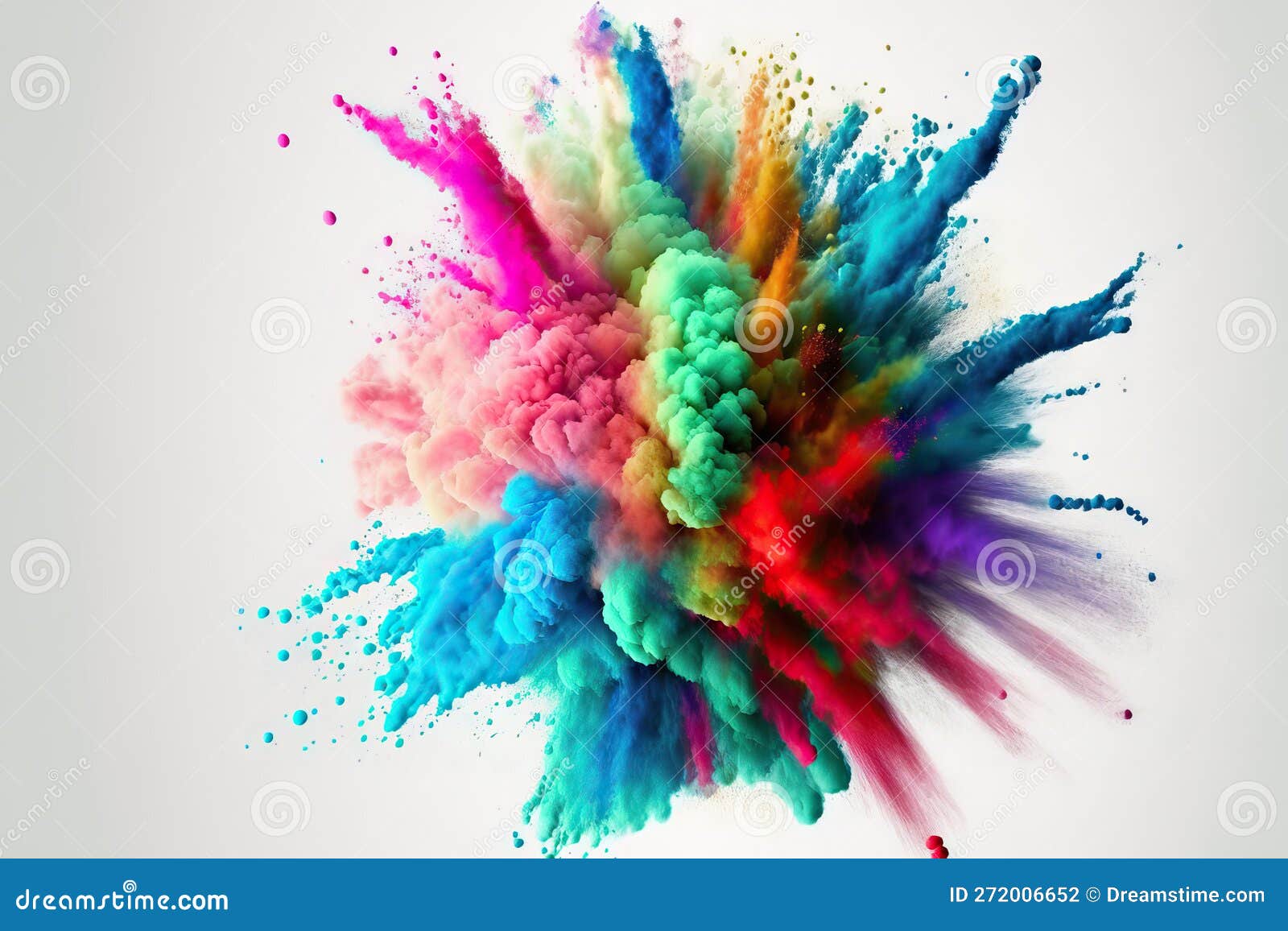 Colorful Powder Exploding, on a White Backdrop Stock Illustration ...