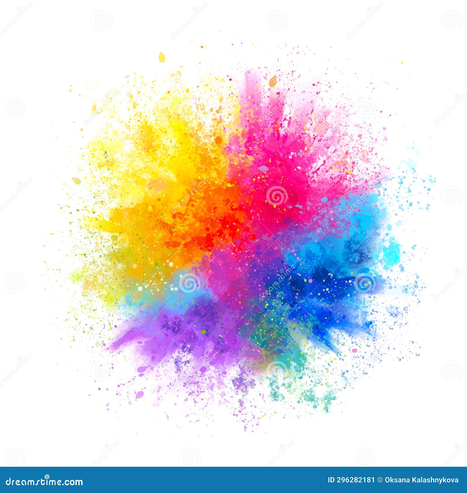 Splash of Colorful Powder Over White Background. Stock Vector ...