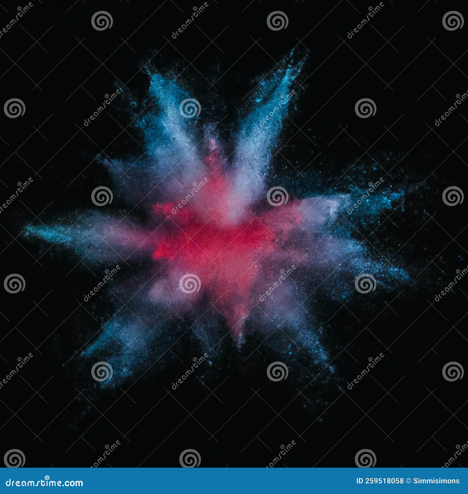 Colorful Powder Explosion on Black Stock Photo - Image of pattern ...