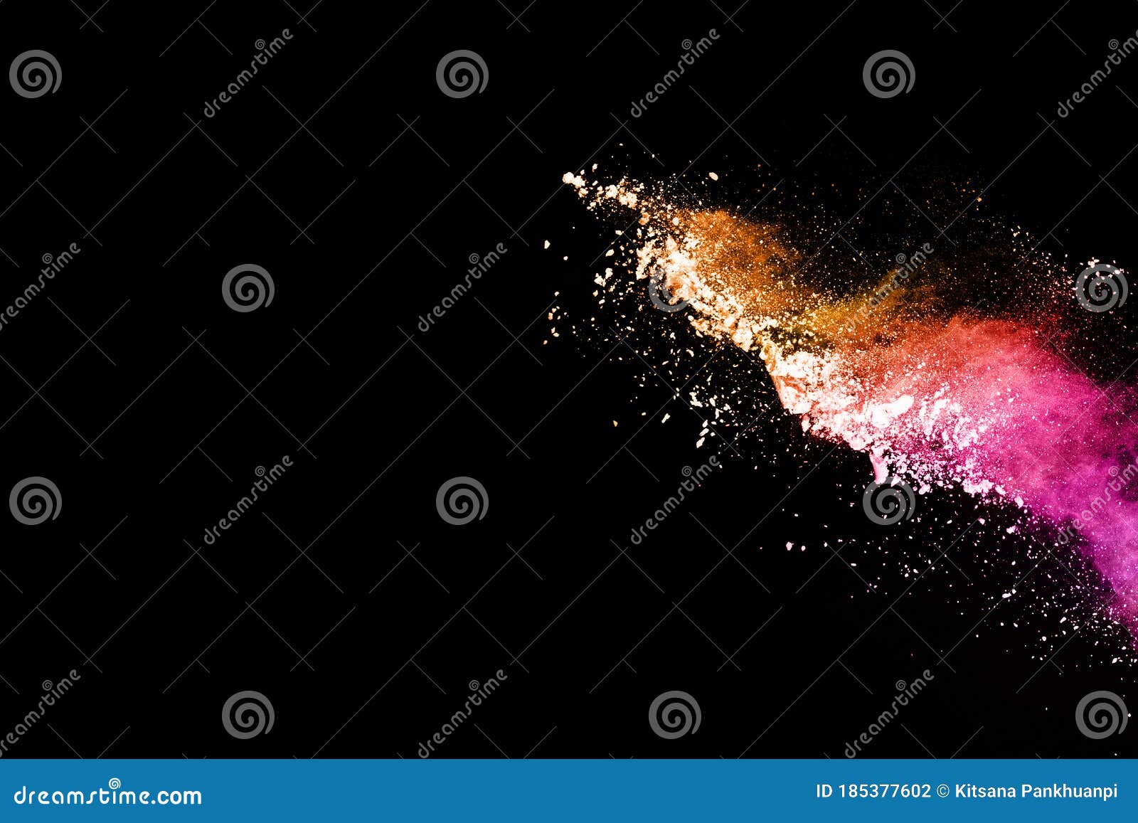 Colorful Powder Explosion on Black Background. Stock Photo - Image of ...