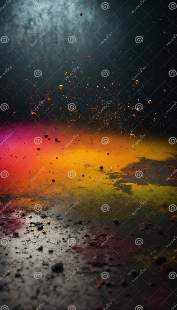 Colorful Powder Explosion on Dark Surface, Creating a Vibrant and ...