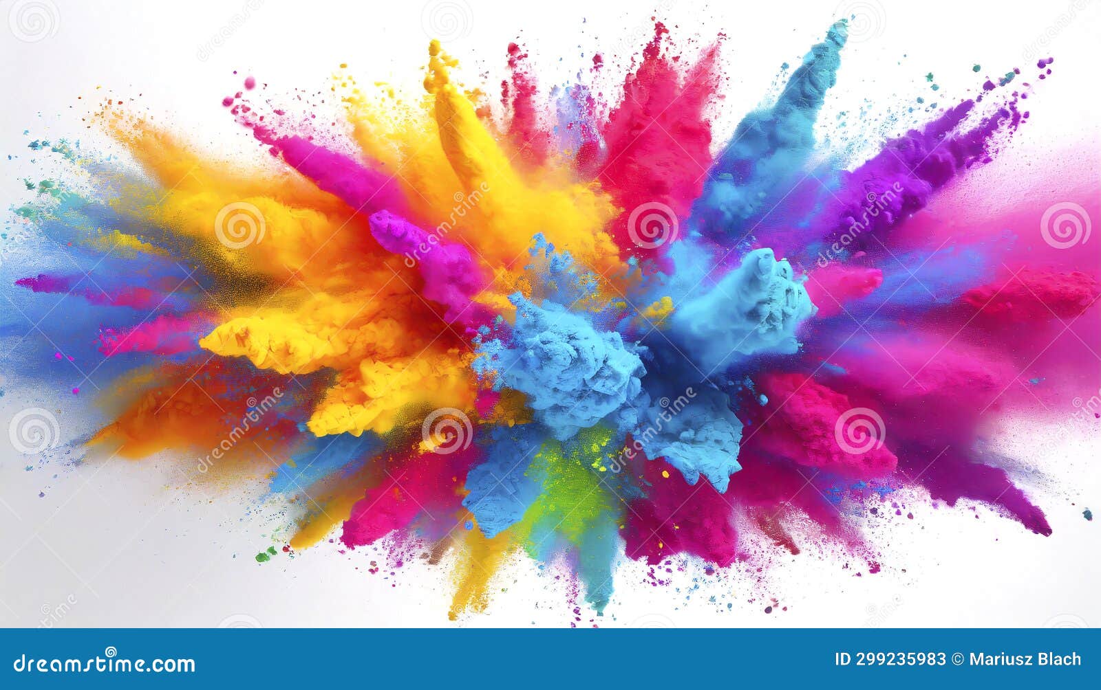 Colorful Powder Explosion Isolated on White Background Stock ...
