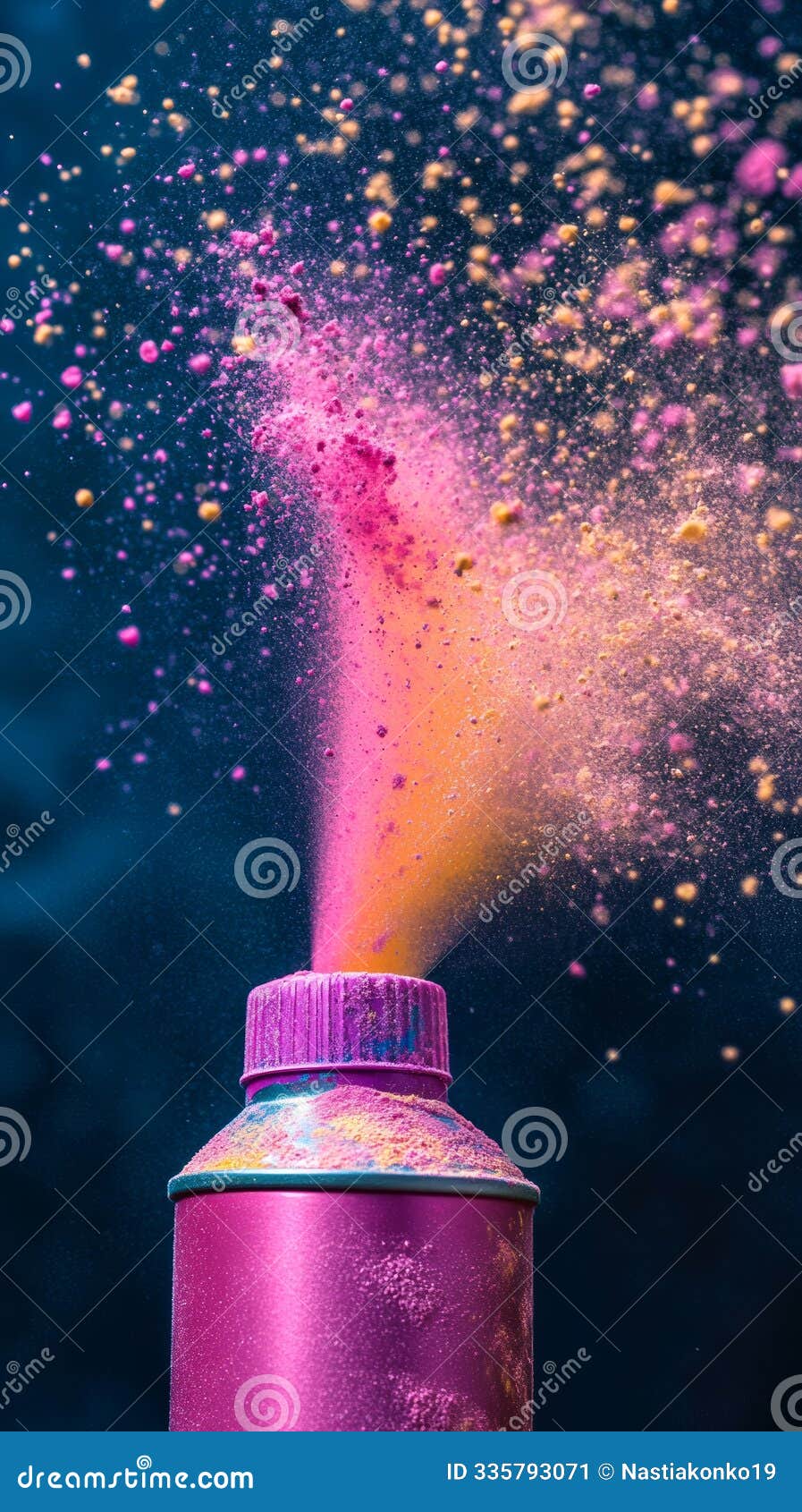 Colorful Powder Explosion from Spray Can Stock Image - Image of pink ...