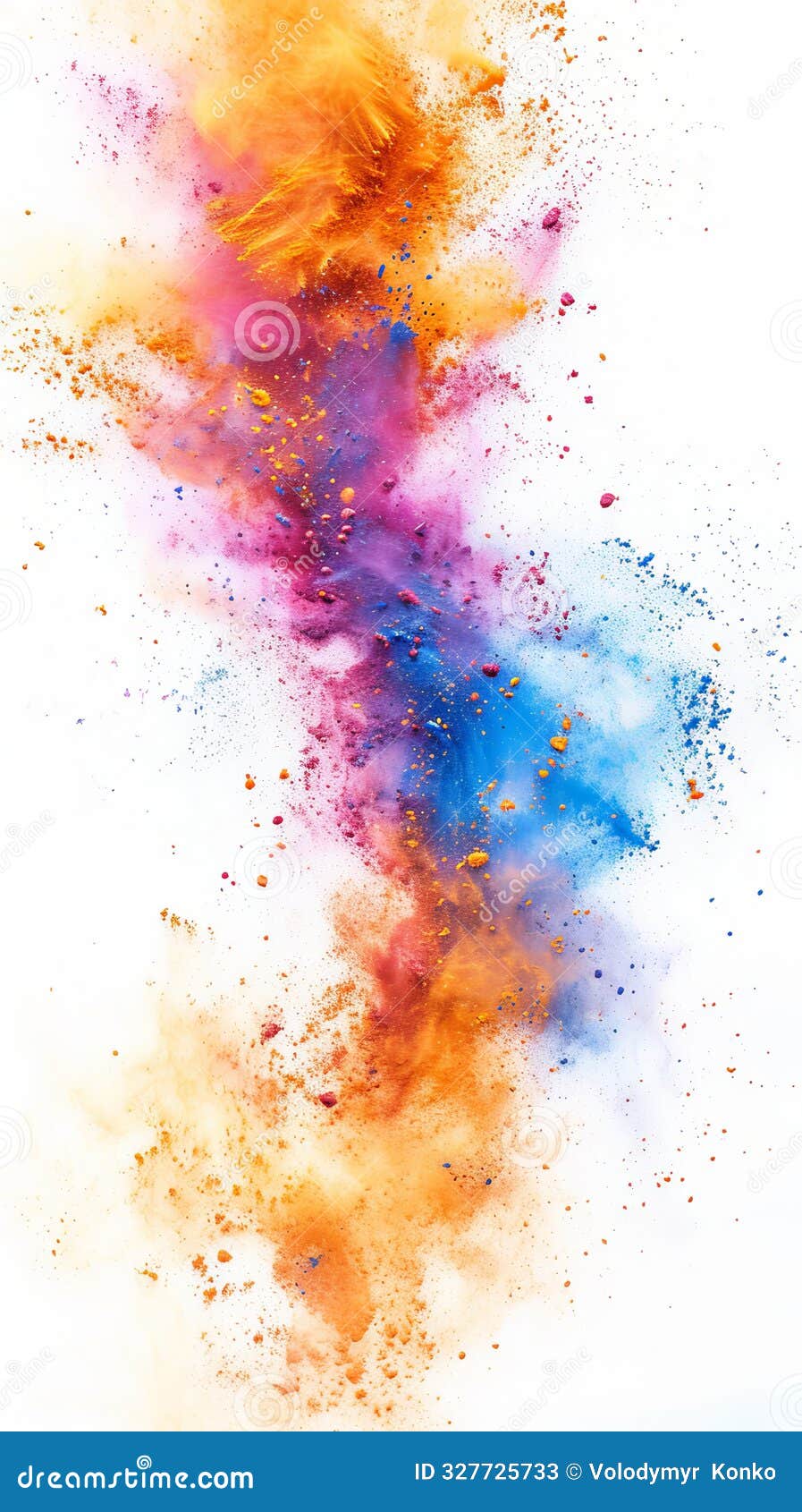 Colorful Powder Explosion on White Background Stock Image - Image of ...