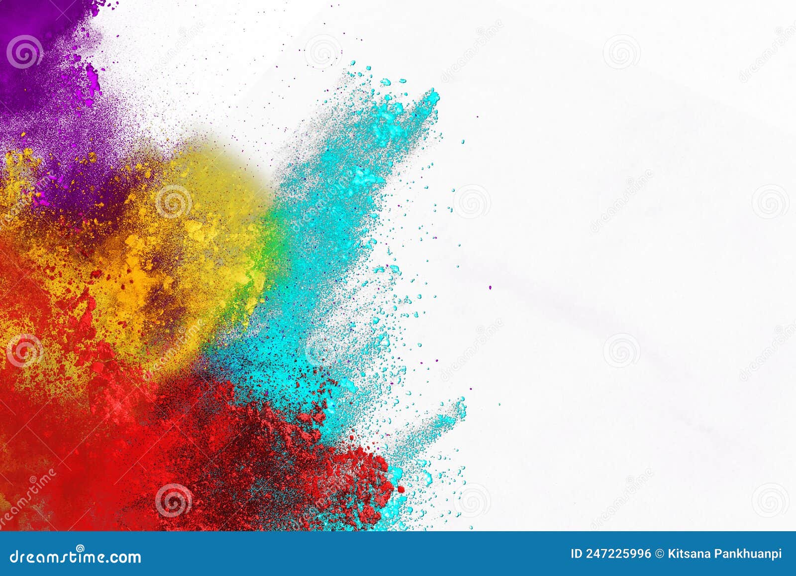 Colorful Powder Explosion on White Background. Stock Photo - Image of ...