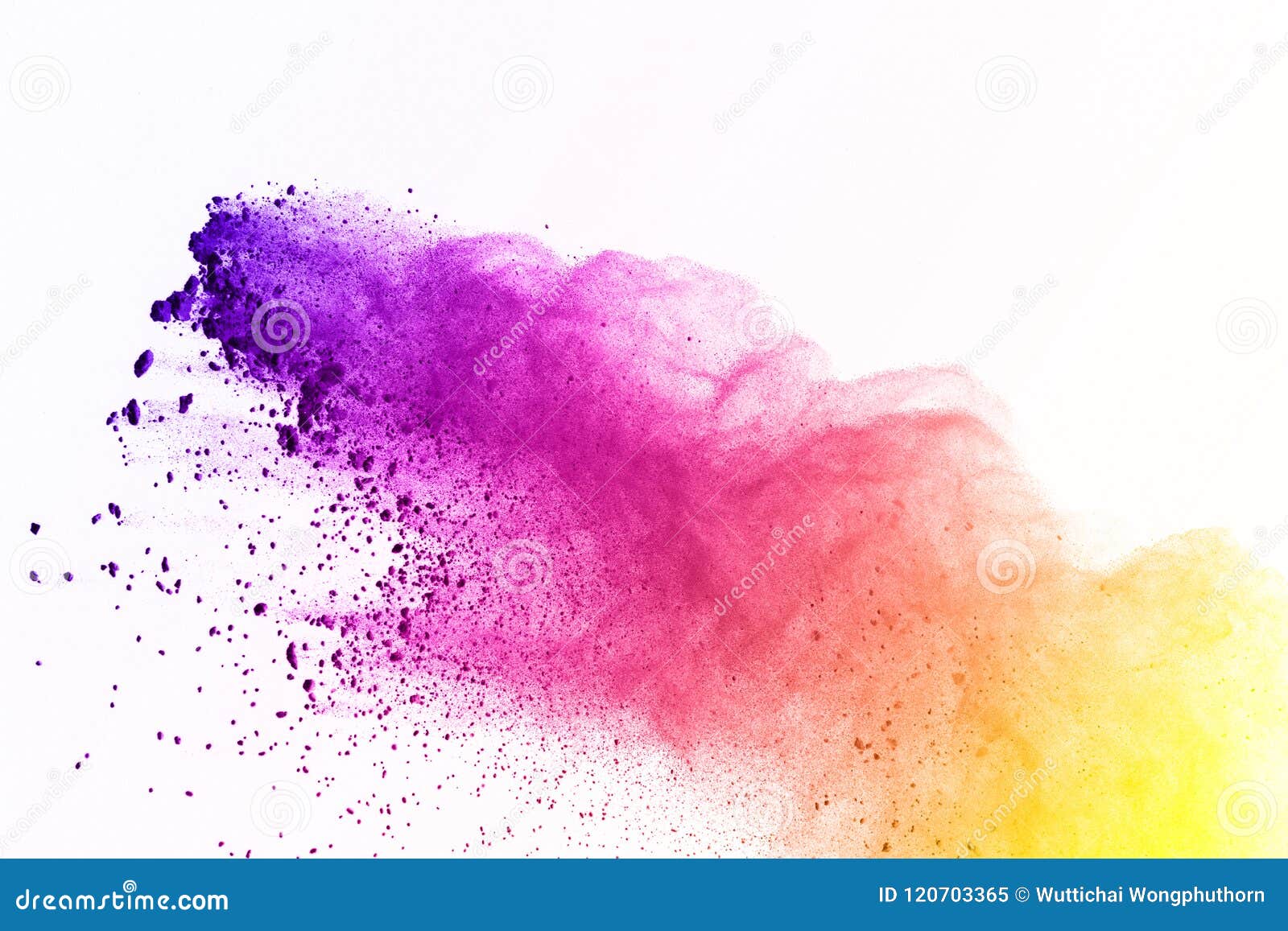 Explosion Of Pink Colored Powder Isolated On White Background.Pink Dust ...