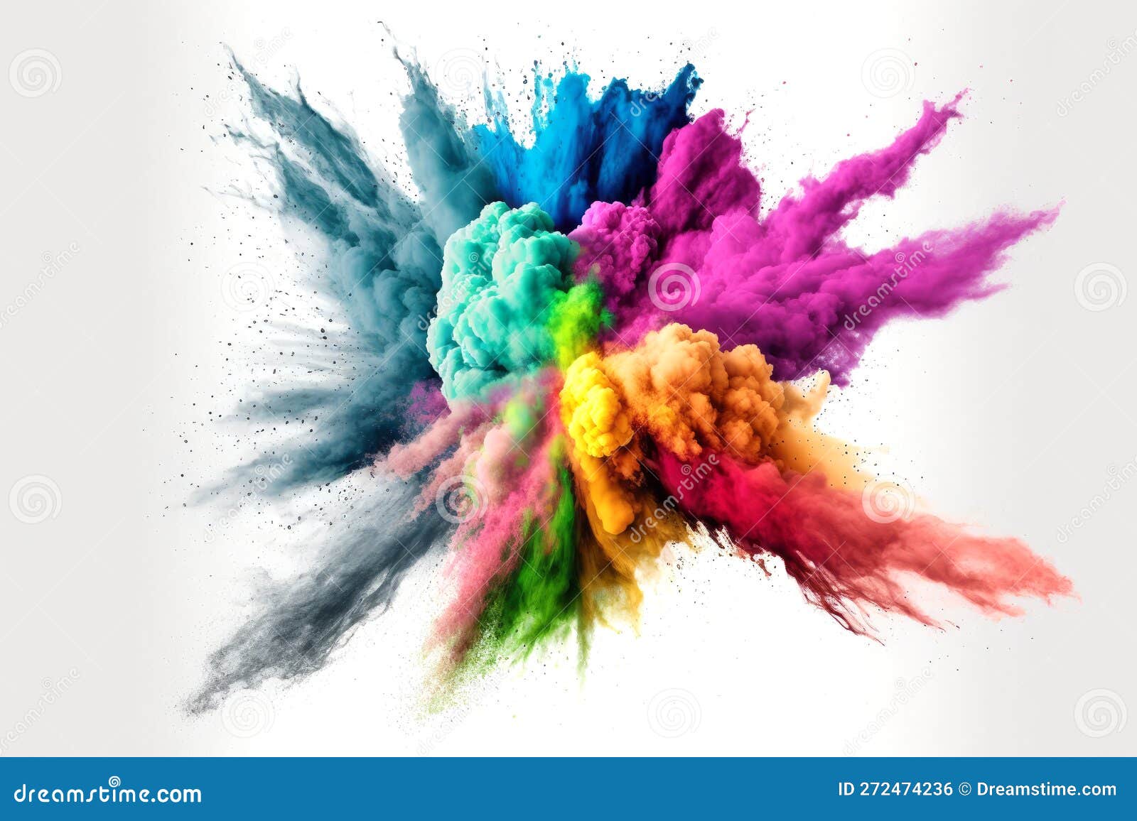 Colorful Powder Paint Explosion. Abstract Background Stock Illustration ...