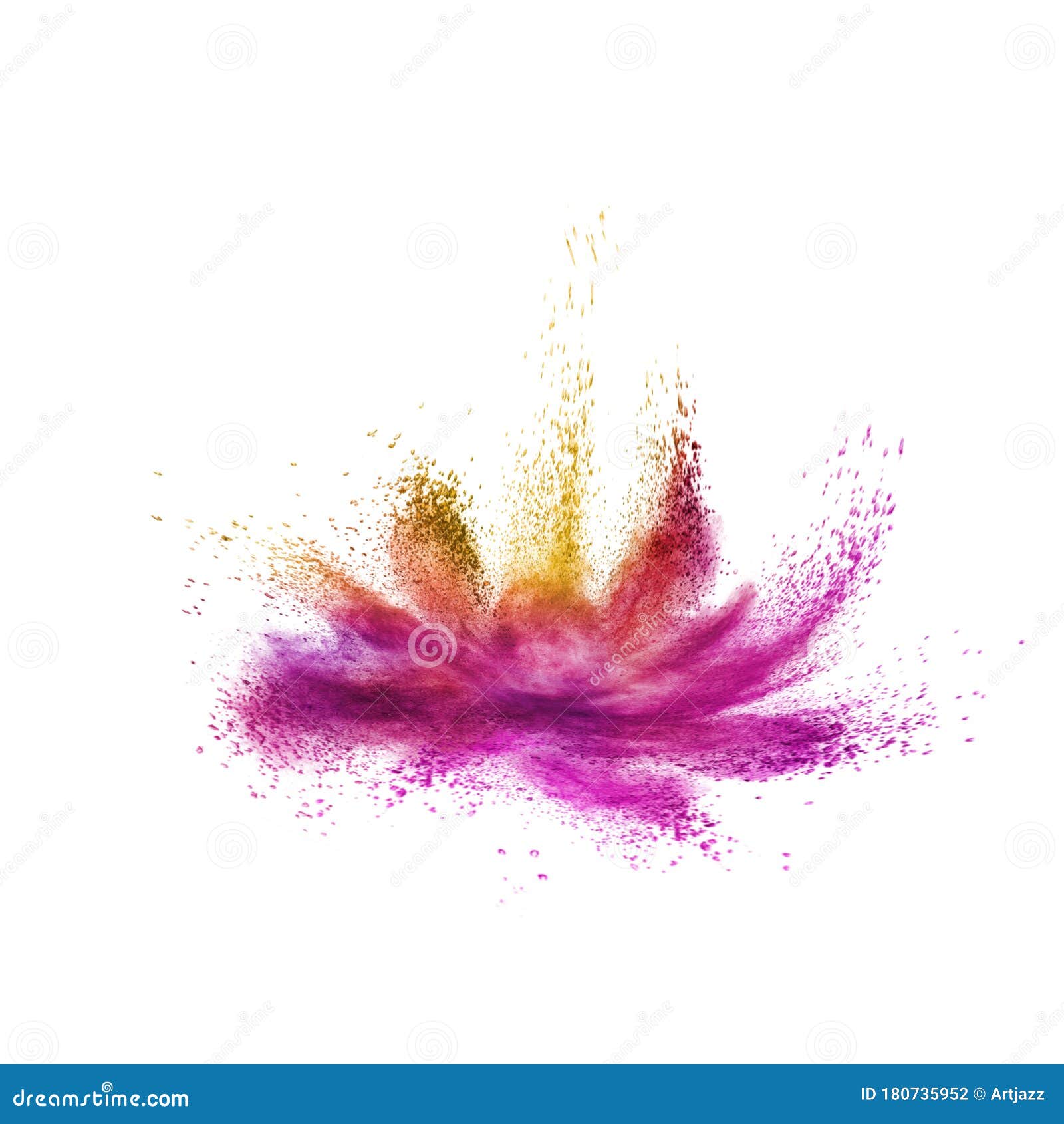 Colorful Powder Splash As a Flower on a White Background. Stock Photo ...