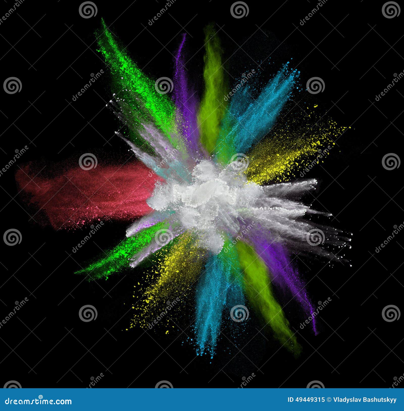Colorful Powder Splash on Black Background Stock Image - Image of ...