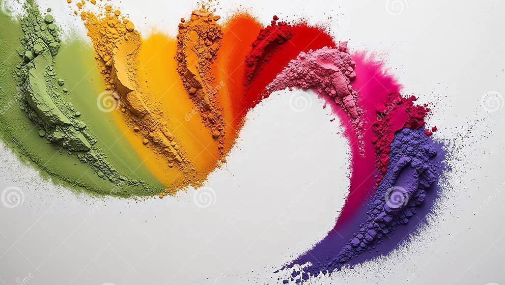 Colorful Powder Splash Creating a Dynamic Rainbow Effect Stock ...