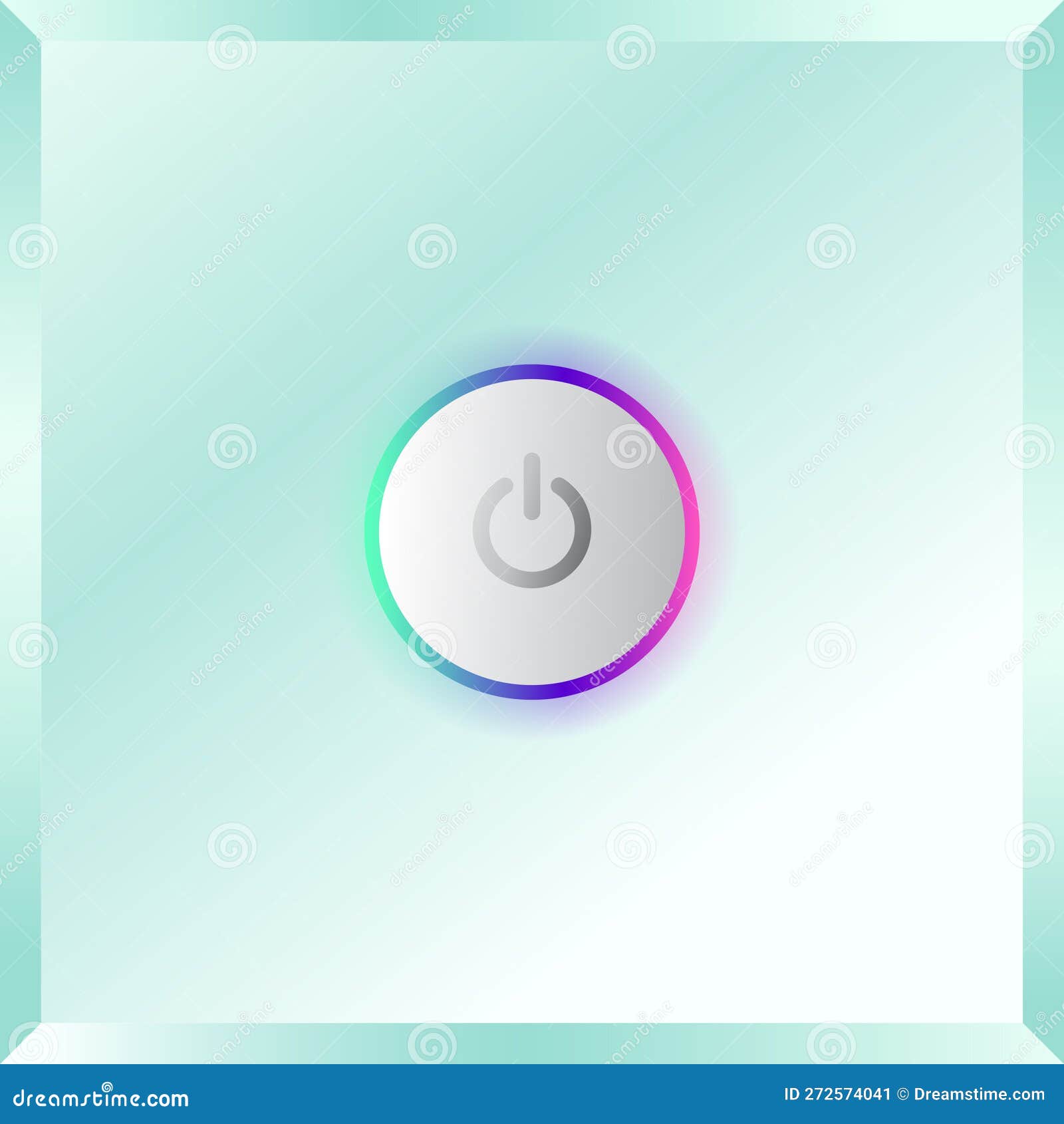 Colorful Power Start Button Stock Vector - Illustration of square ...