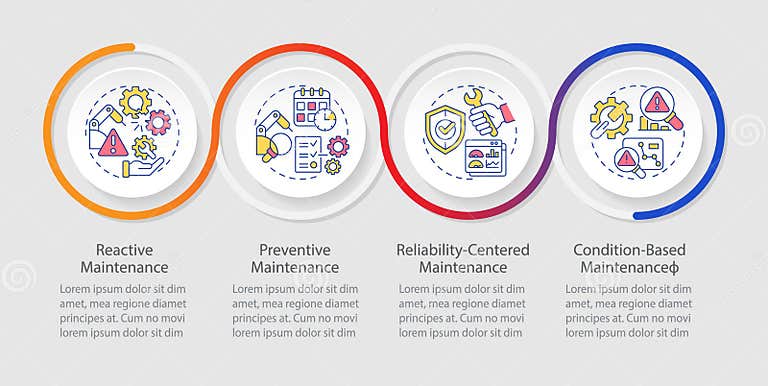 Colorful Predictive Maintenance Layout with Thin Line Icons Stock ...