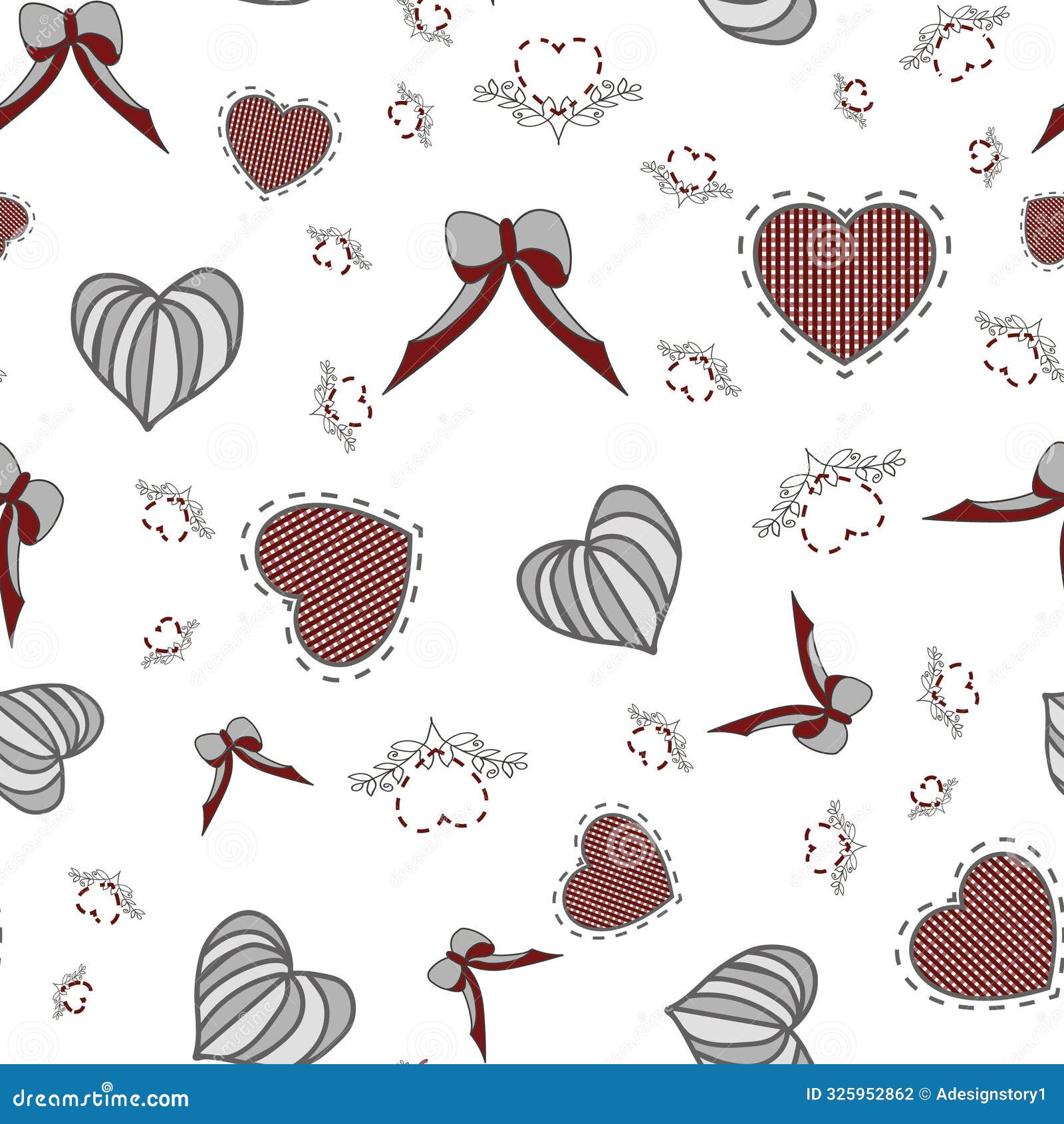 Colorful Preppy Coquette Seamless Pattern, Background, Perfect for ...