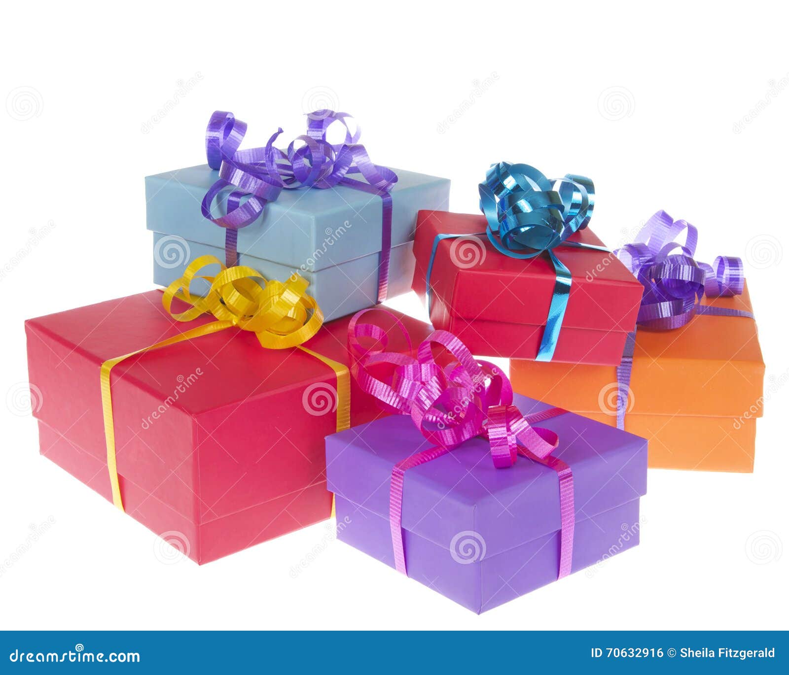 Colorful Present Boxes with Ribbon Stacked Stock Photo - Image of ...