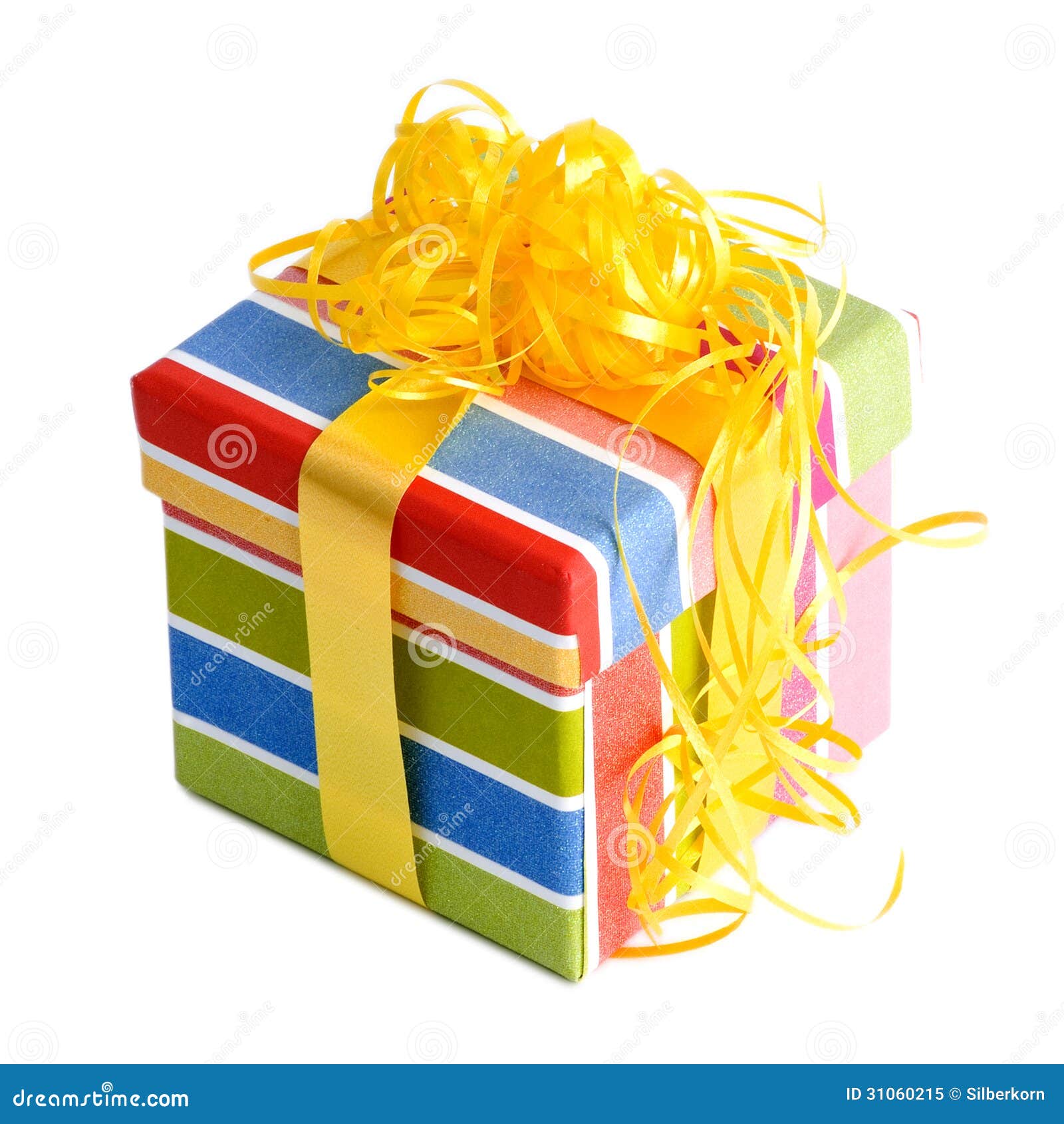 Colorful present stock image. Image of yellow, striped - 31060215