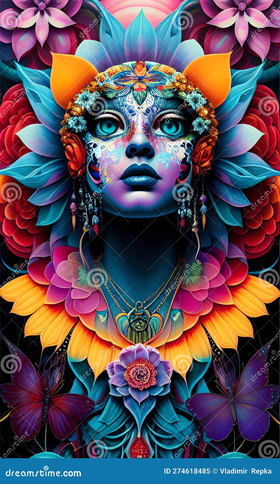 FLOWER PRINCESS Birthday Party Cartoon Vector Illustration Set Royalty ...