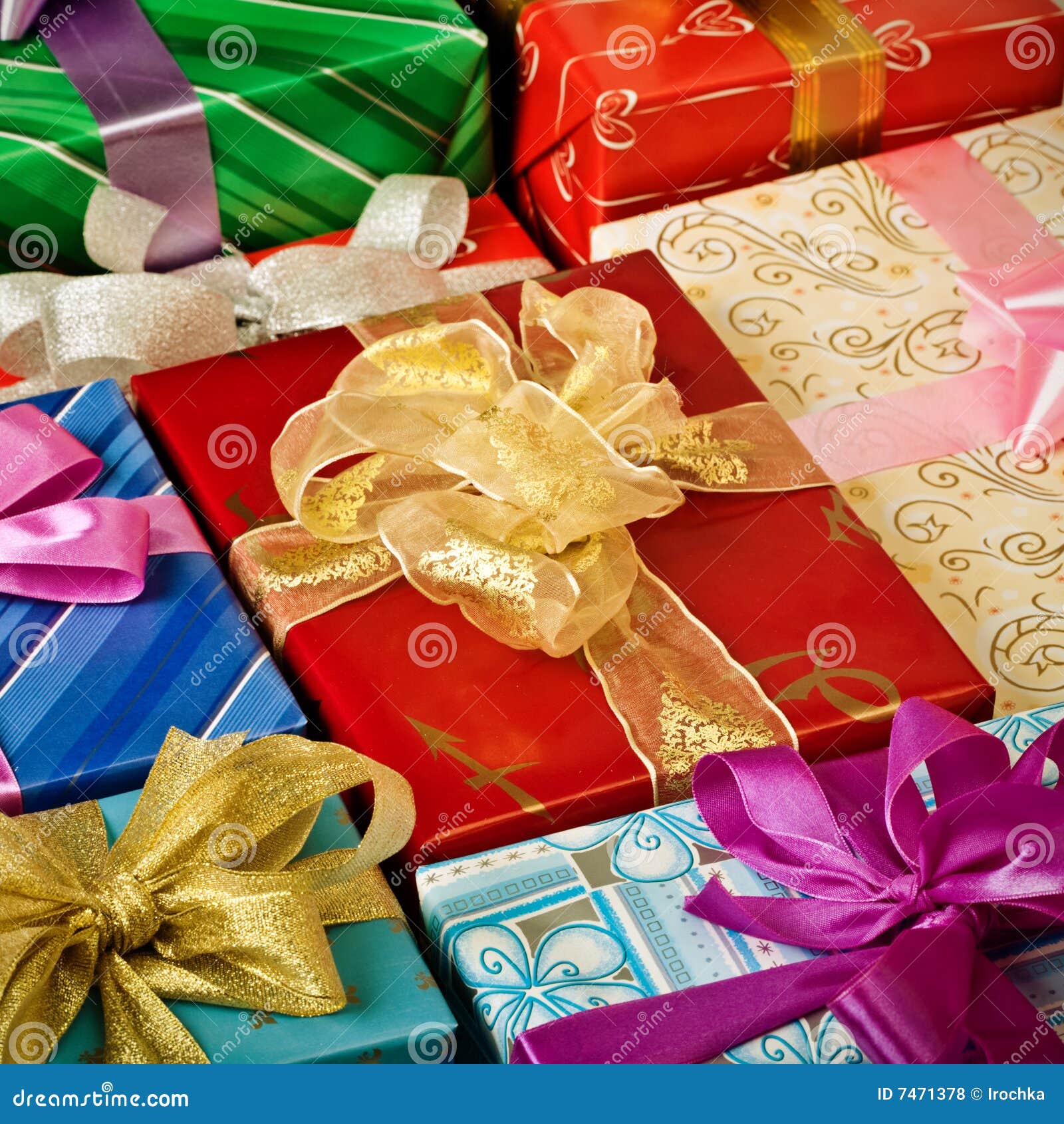 Colorful presents stock photo. Image of knots, colourful - 7471378