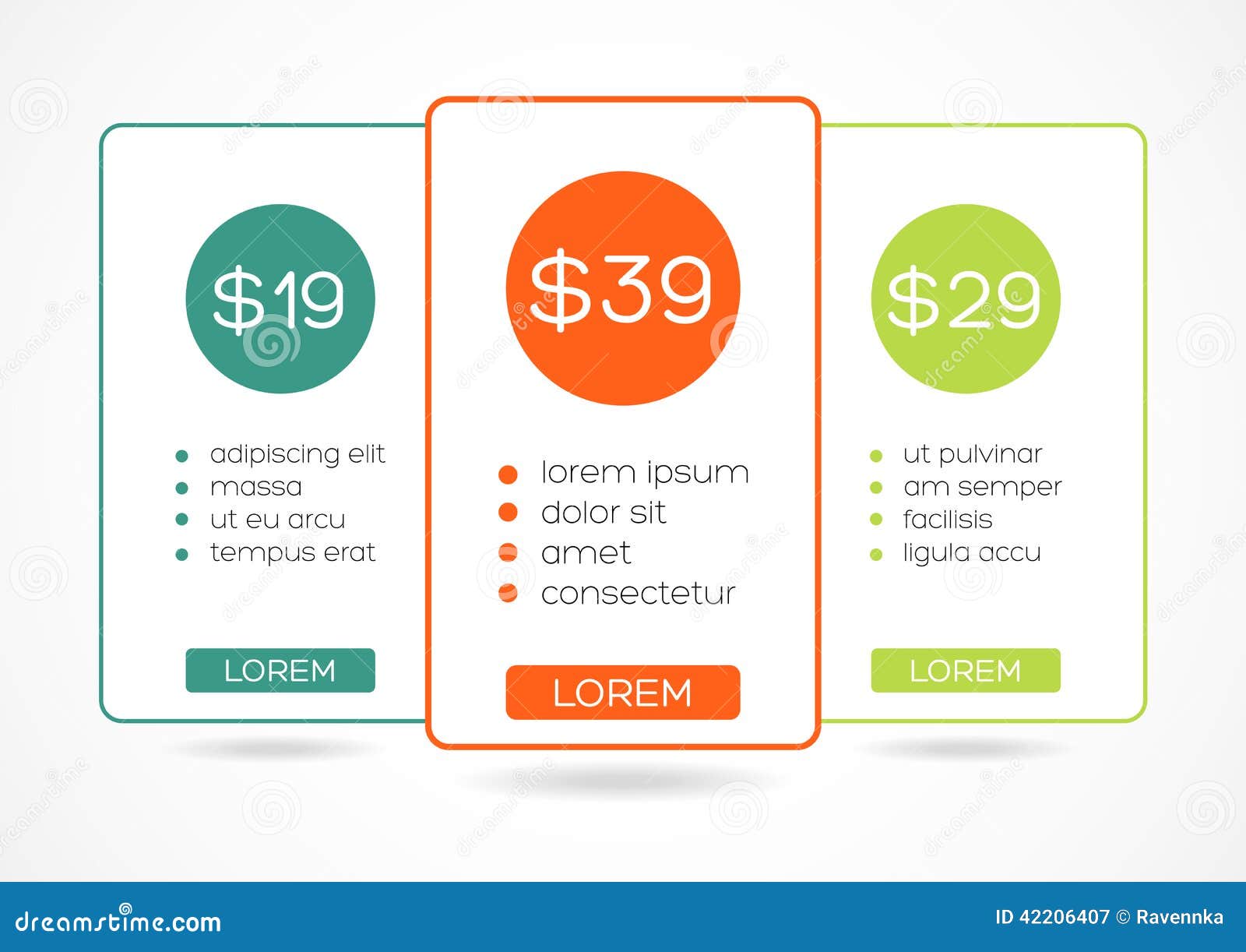 Colorful price table stock vector. Illustration of advertisement - 42206407