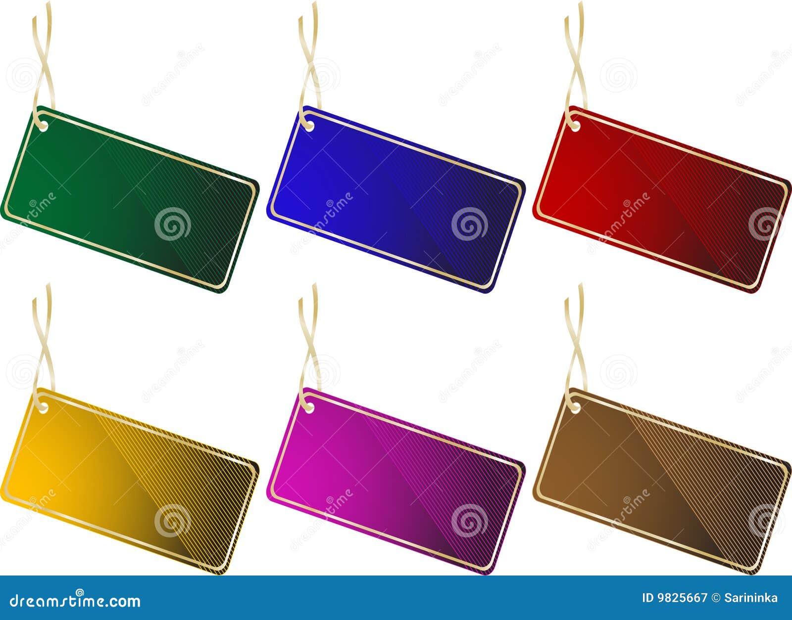 Colorful price tag stock vector. Illustration of blank - 9825667