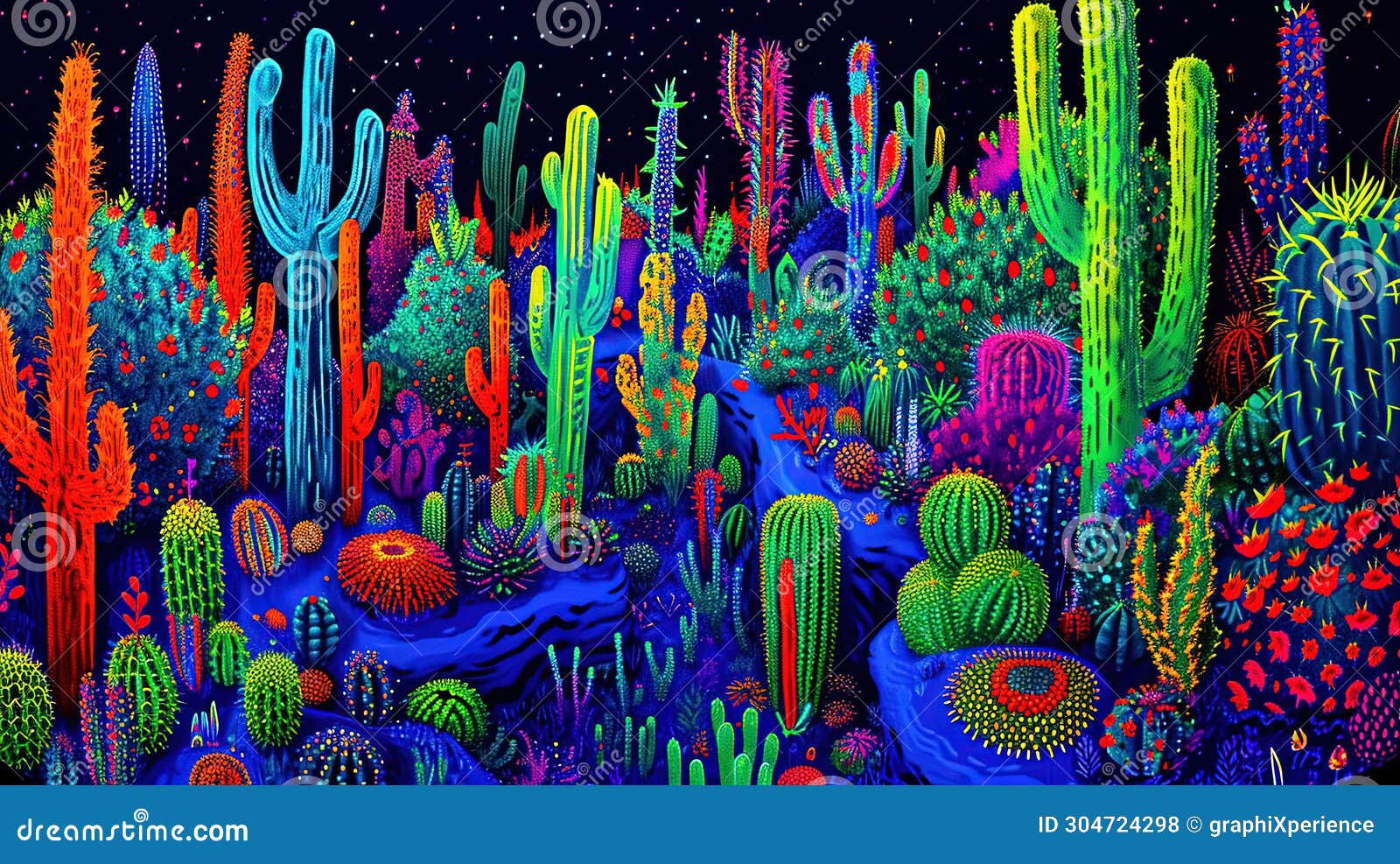 Colorful Prickly Forest stock illustration. Illustration of tropical ...